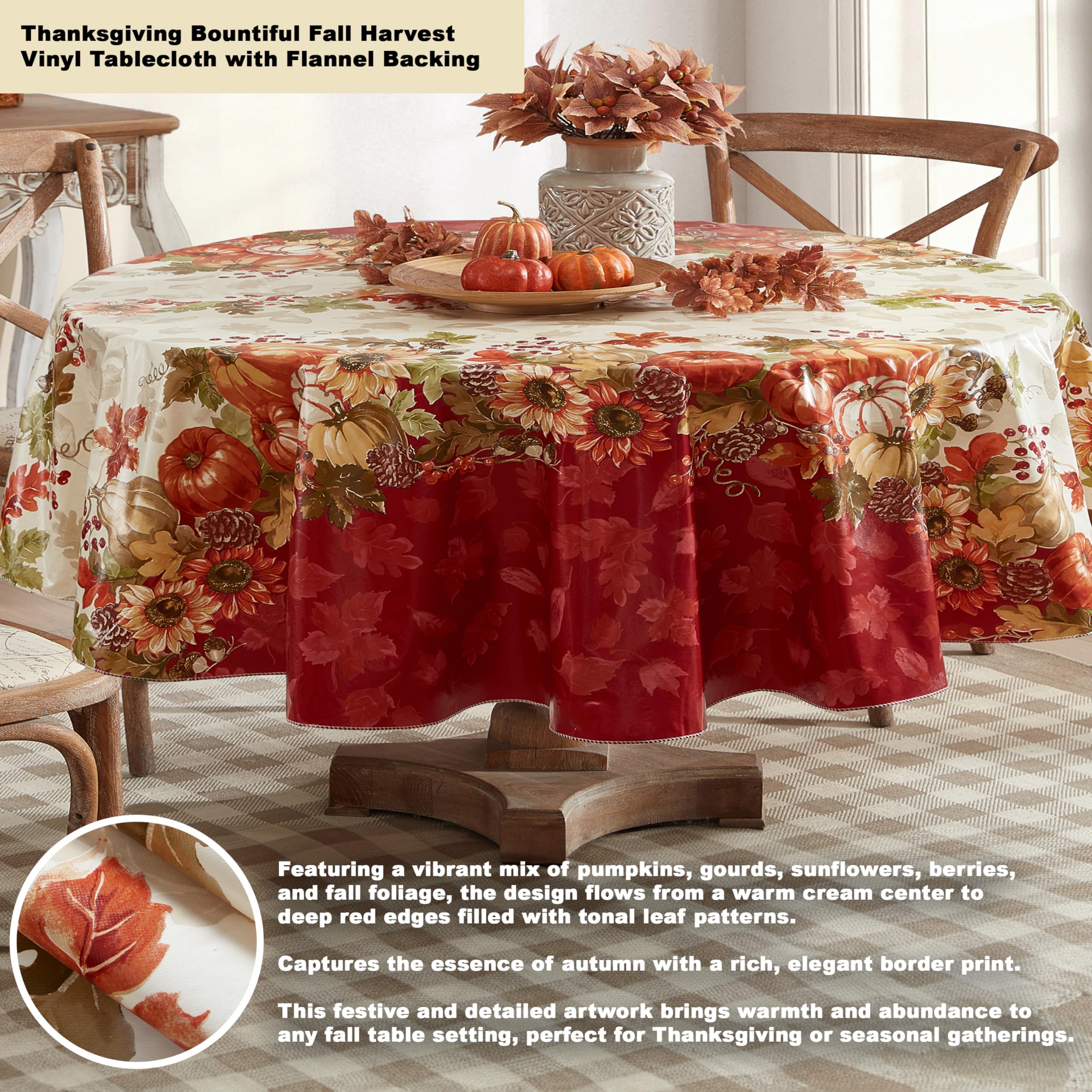 Snapklik.com : Newbridge Bountiful Fall Harvest Vinyl Flannel Backed ...