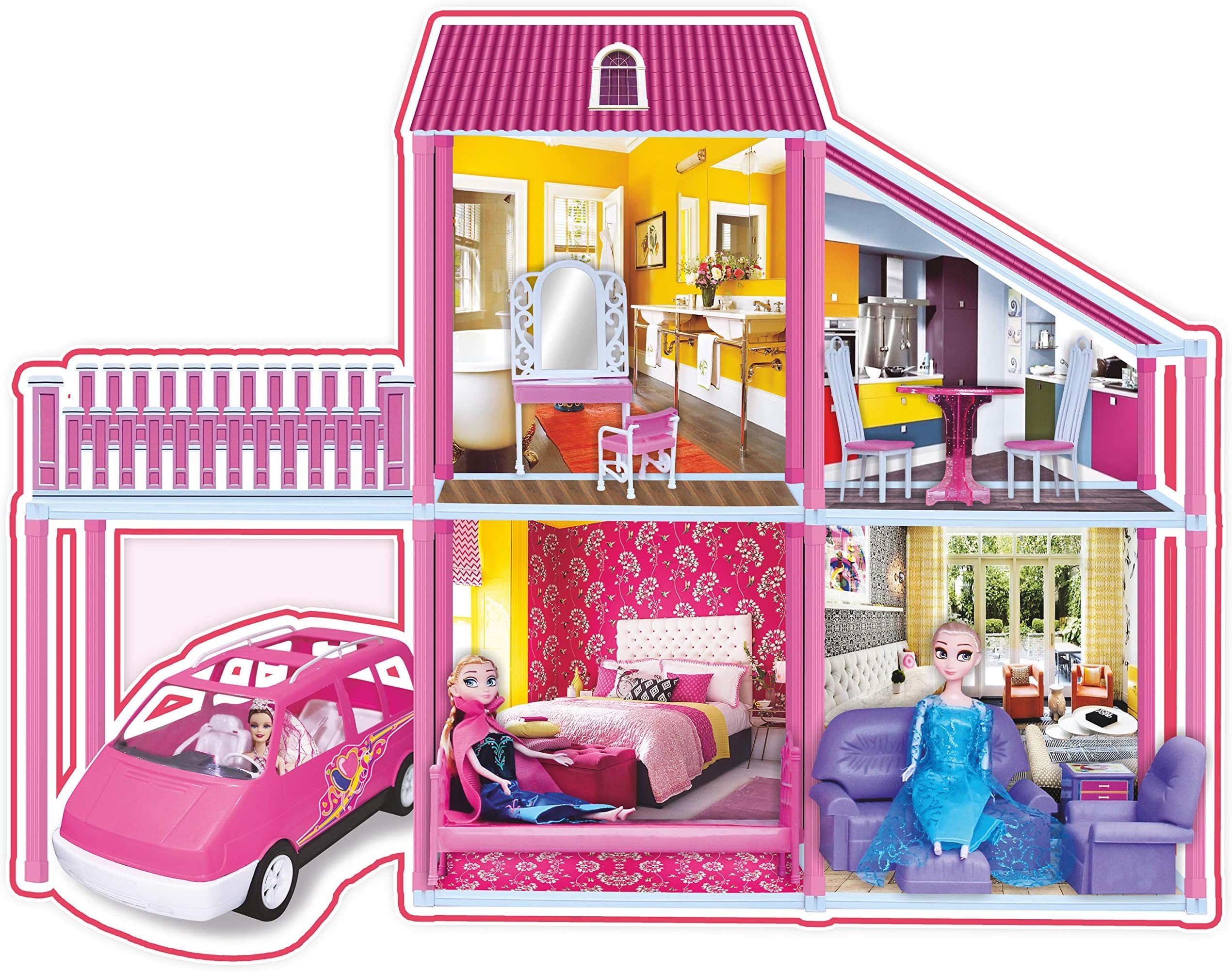 Buy Toyzone Super Star Dream Villa Doll house-45267 (Multicolor) | Role ...