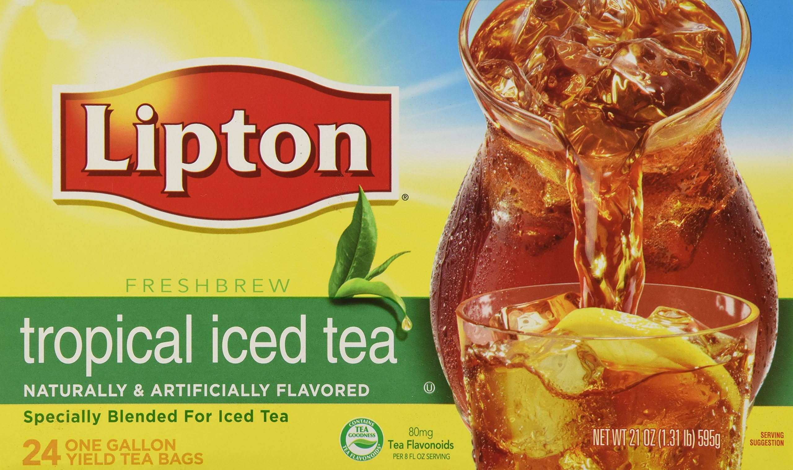 Amazon.com : 2 x 24 Gallon Size Lipton Tropical Iced Tea Bags (2 Boxes ...