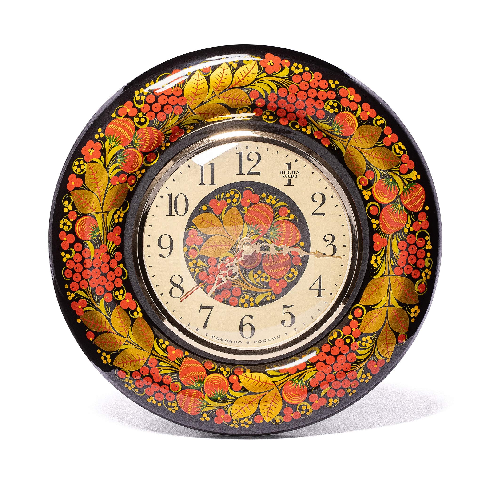 Russian Painted Wood Clocks Russian Clock Etsy