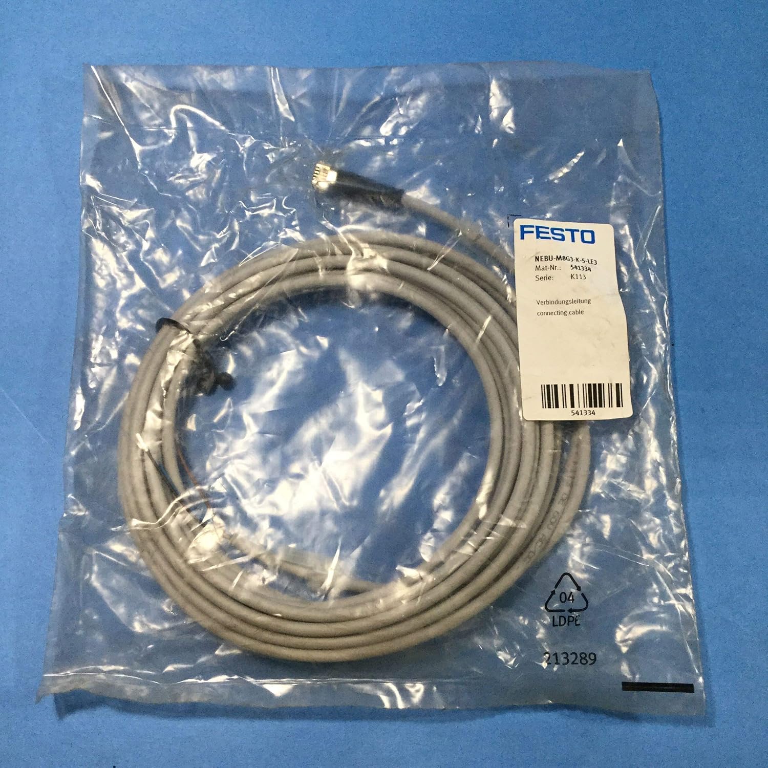 Amazon.com: FESTO NEBU-M8G3-K-5-LE3 (541334) CABLE : Industrial ...
