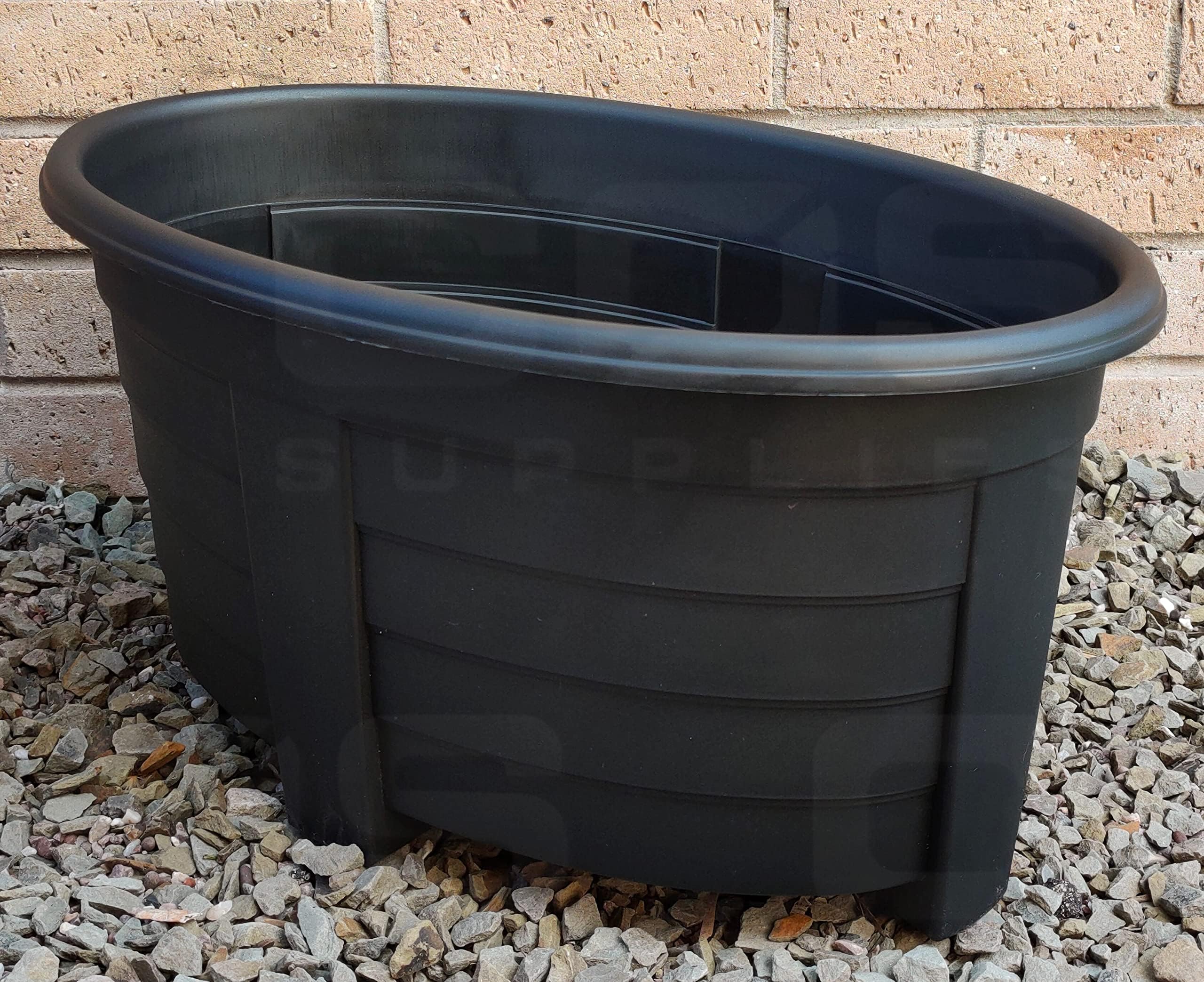 COS 55cm Ebony Trough Planter - Long Plastic Planter Pot for Indoor and ...