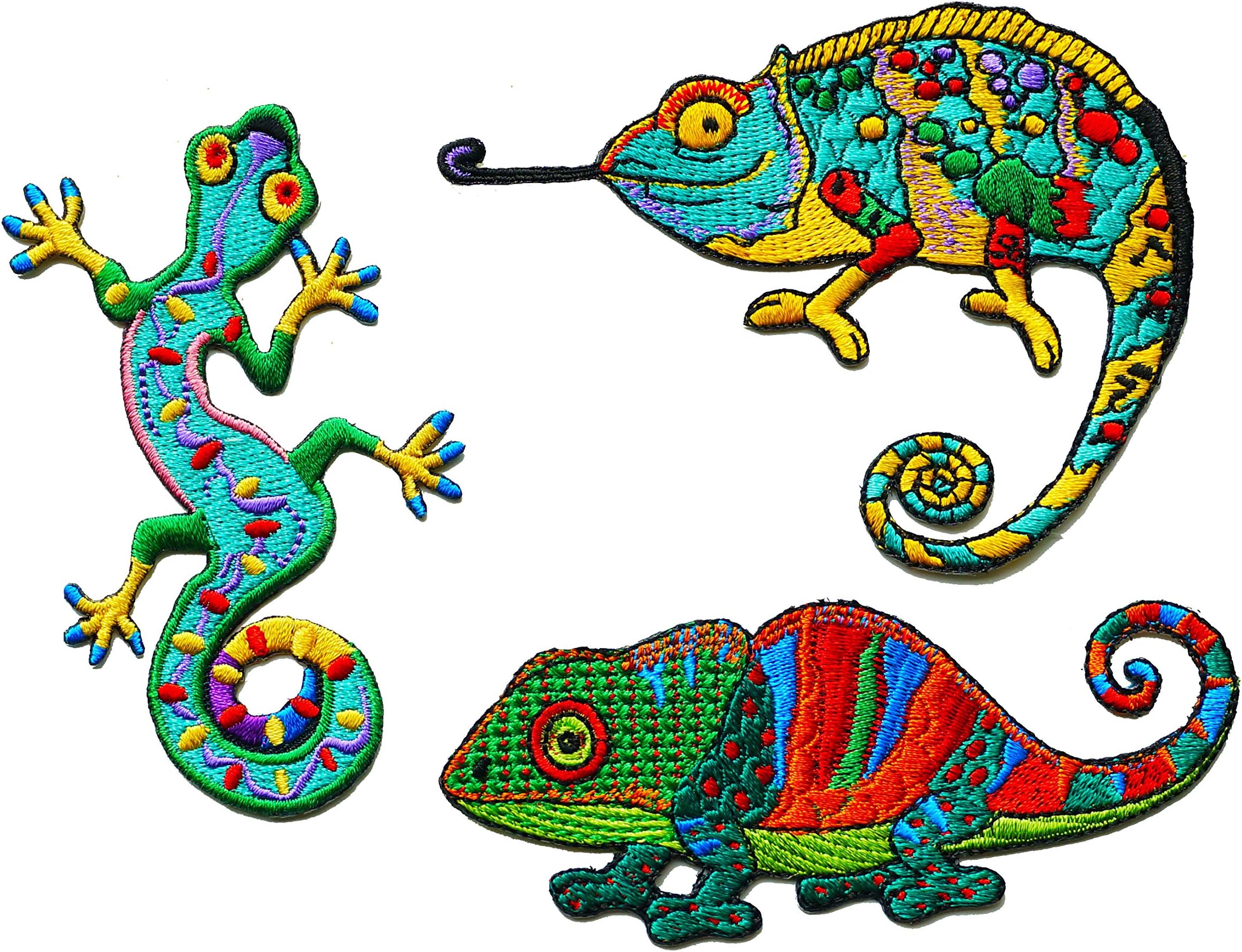 Amazon.com: Graphic Dust Lizard Gecko Salamander Embroidered Iron on ...