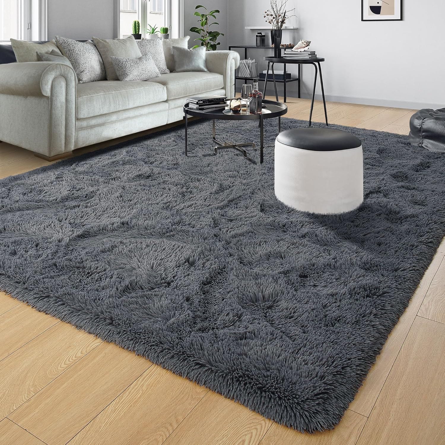 Amazon.com: MOONLIGHT20015 Area Rug 5x7 for Living Room – Soft Grey ...