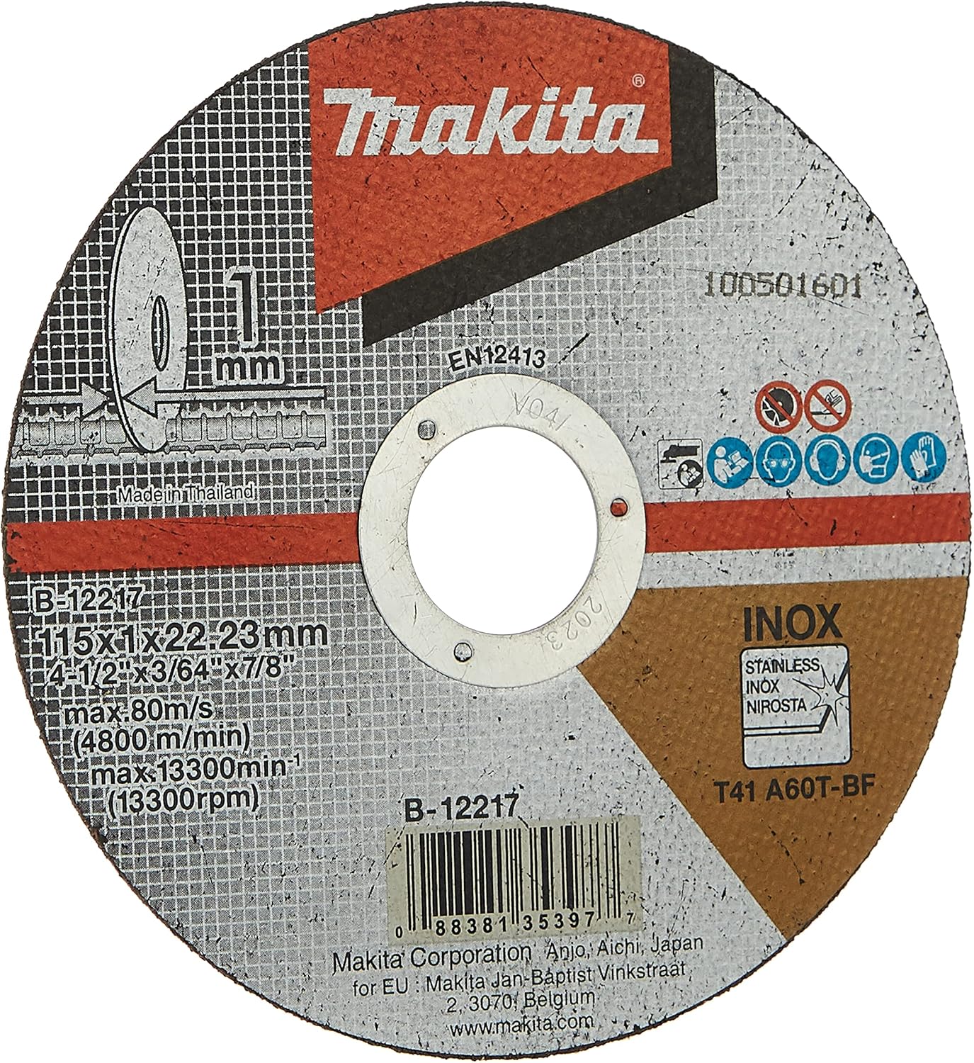 MAKITA Thin Cut-Off Wheel 115 X1.0X22 A60T B-12217 : Buy Online at Best ...