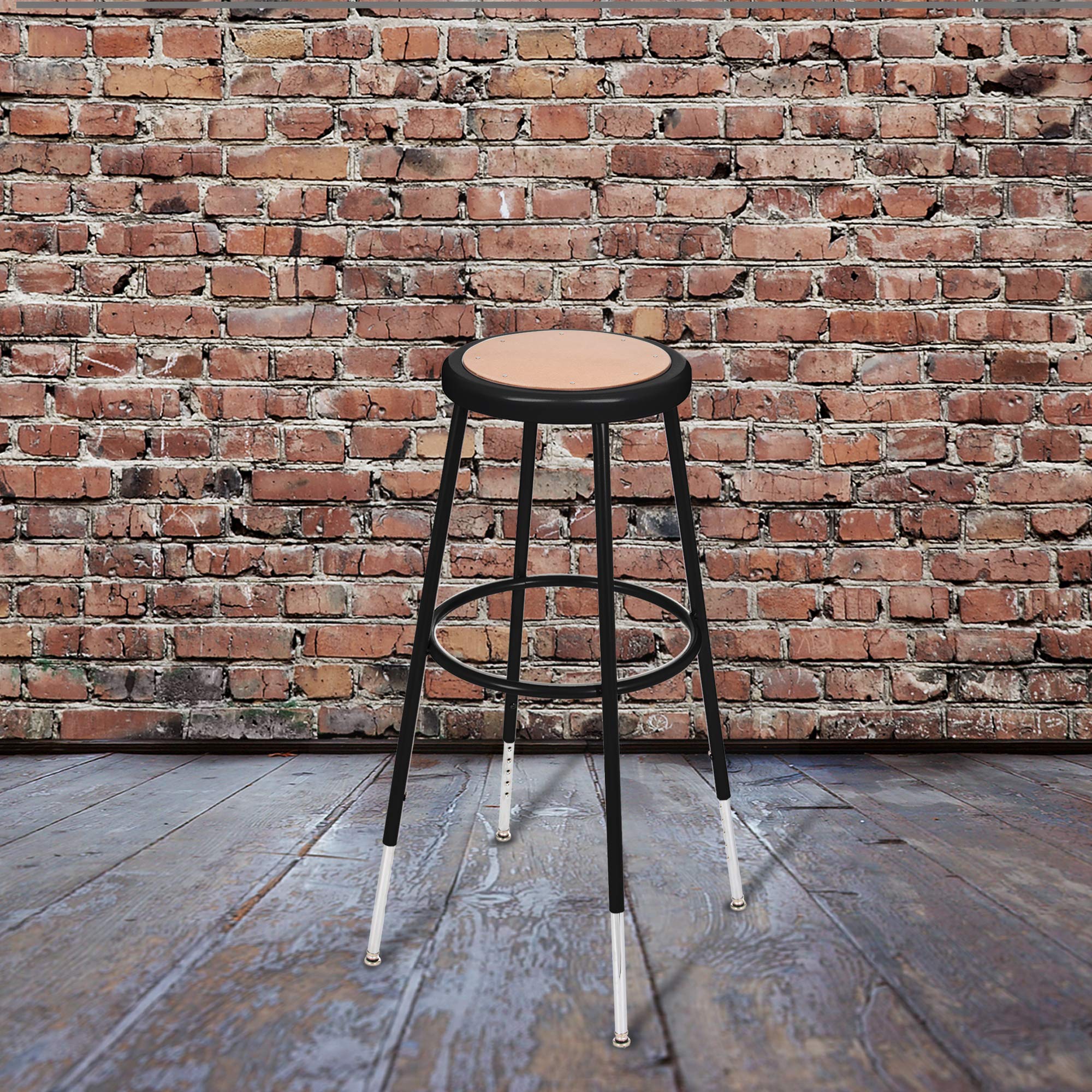 OEF Furnishings (2 Pack) Height Adjustable Black Shop Stool, 31-38 ...
