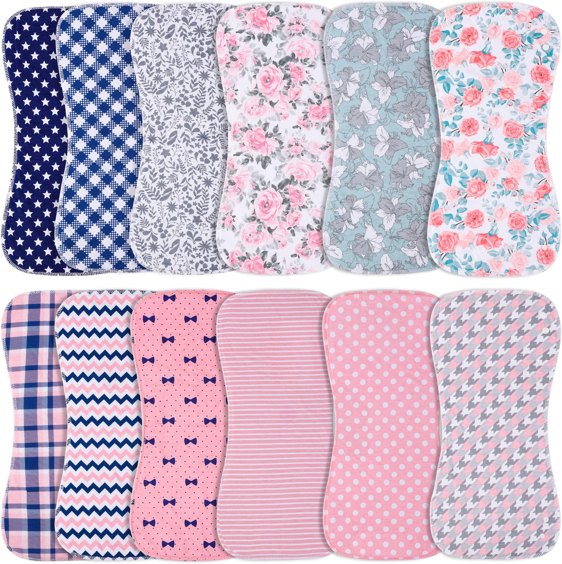 Amazon.com: LNGLAT 5-Pack Baby Burp Cloth for Girls, 100% Organic ...