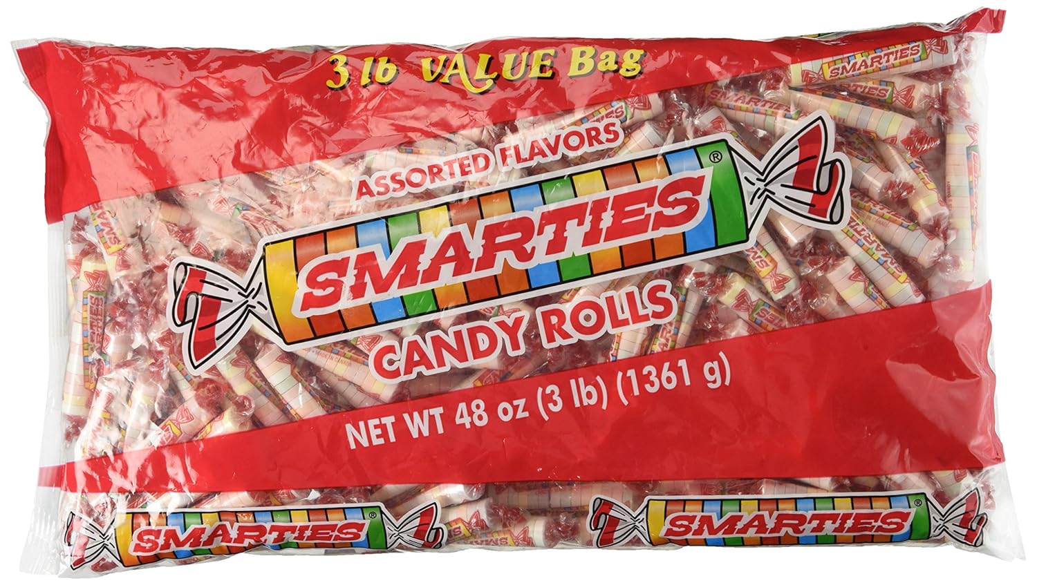 Amazon.com : Smarties Candy Rolls, 3 Pound Bag, 180 Count, : Hard Candy ...