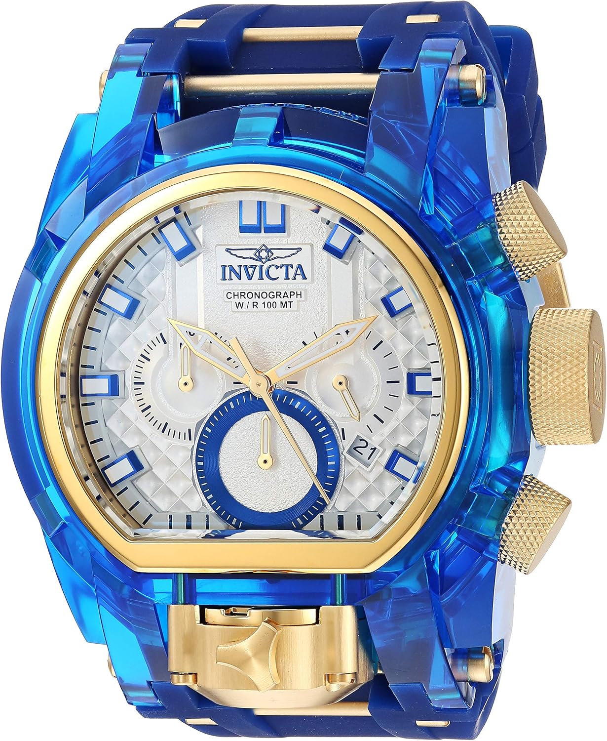 INVICTA Bolt Men 52mm Stainless Steel + Plastic Gold + Blue Blue+Silver ...