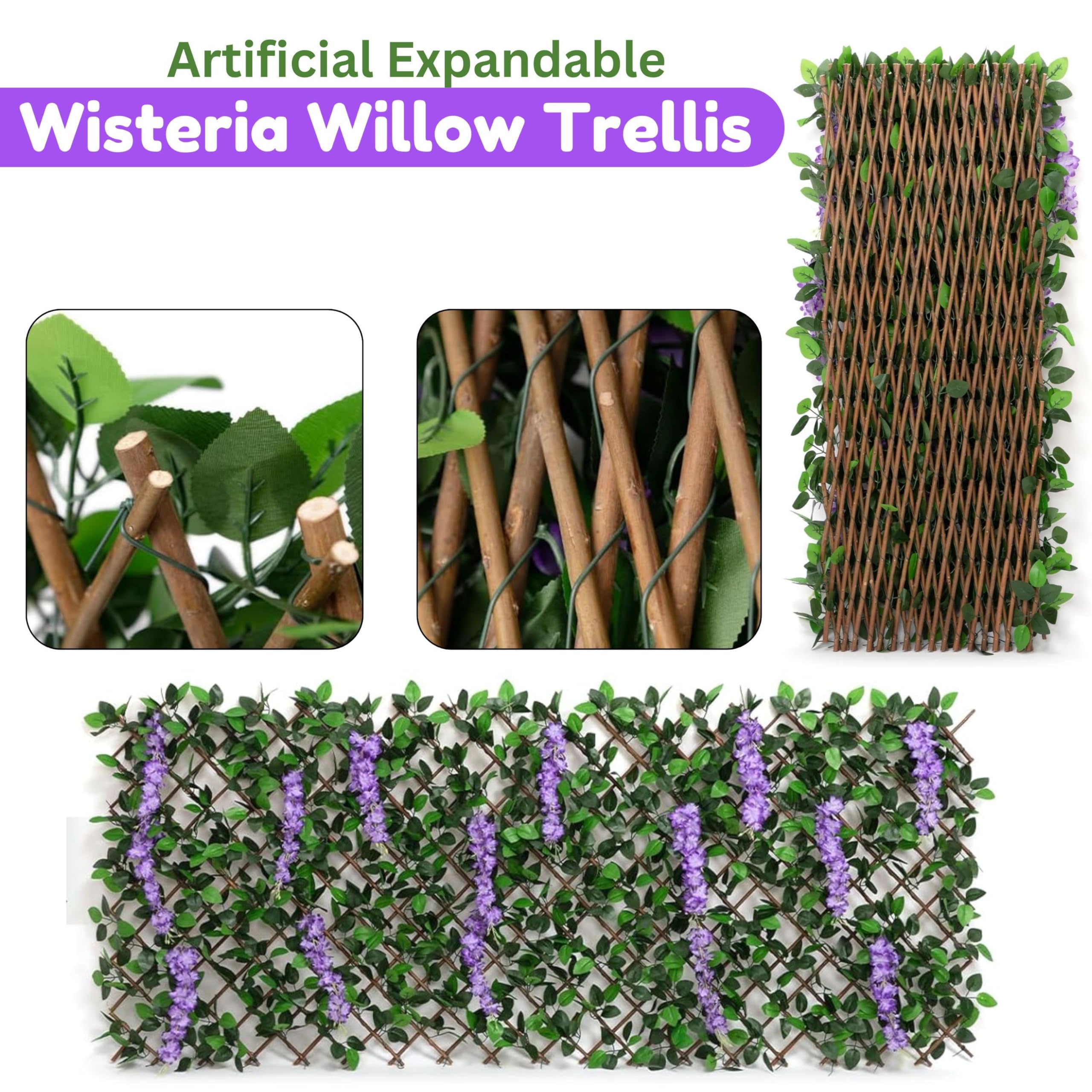Garden Screens UN-REAL 2 X 1m Artificial Expanding Hedge Trellis ...
