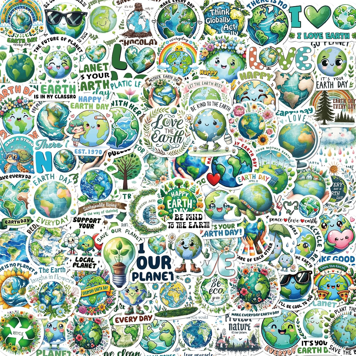 Amazon.com: Treasure Cove Environmental Protection Stickers Earth Day ...