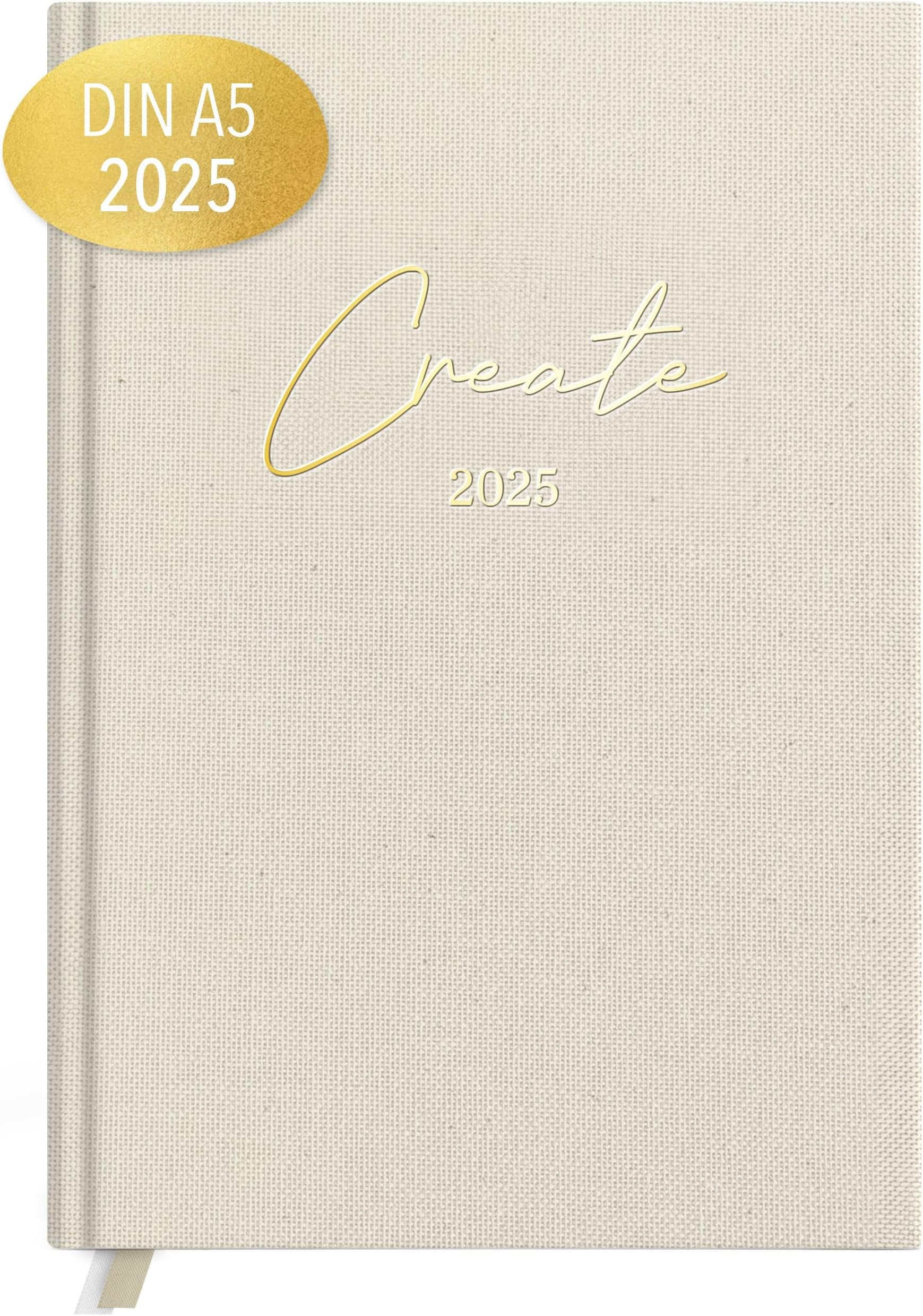 KIND OF HAZEL® Terminplaner 2025 A5 Beige | Hochwertiger Kalender 2025 Planer mit ...