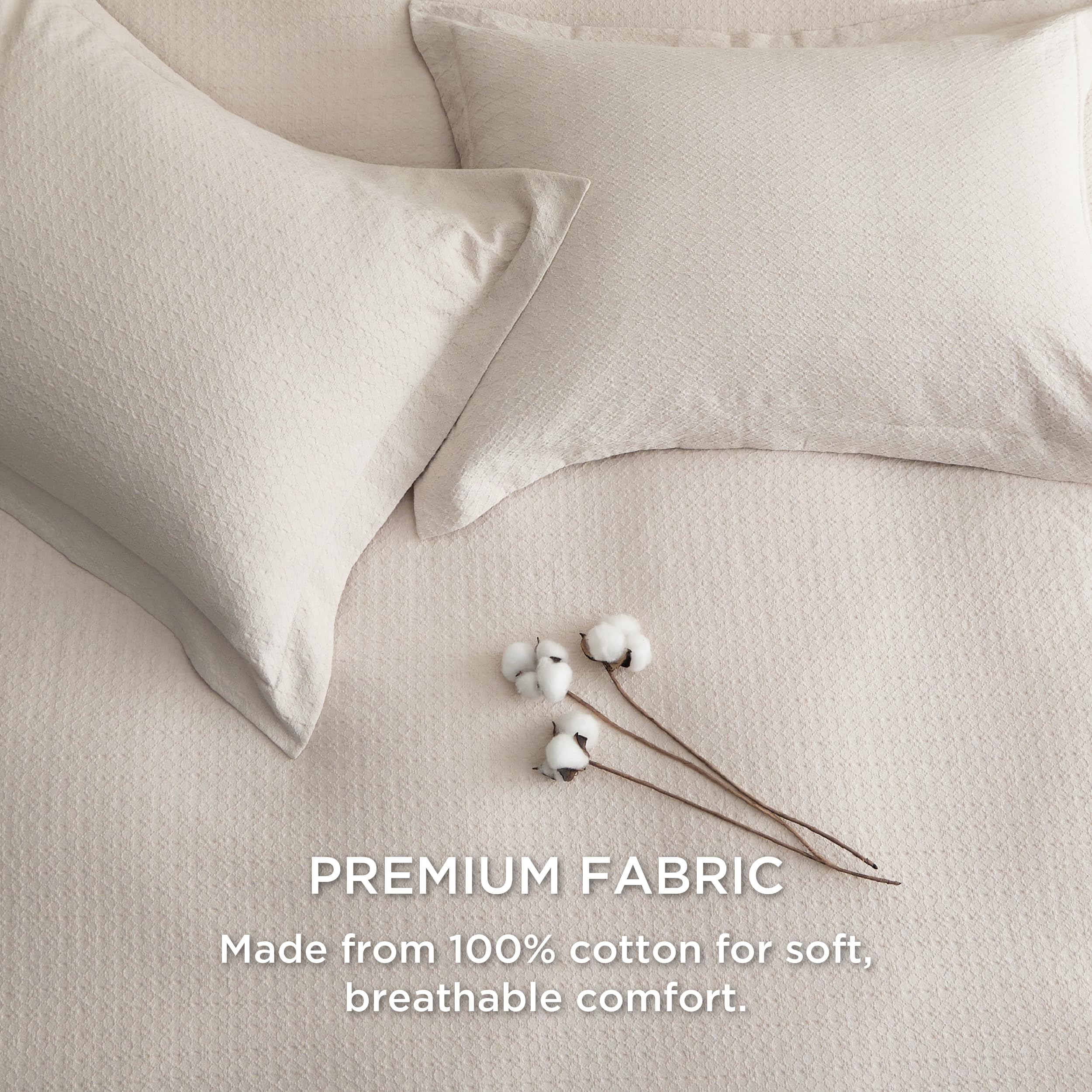 Snapklik.com : Bedsure Cotton Duvet Cover Queen Size - Waffle Boho ...