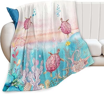Amazon.com: Sviuse Sea Turtle Blanket Blue Turtle Throw Blanket for ...