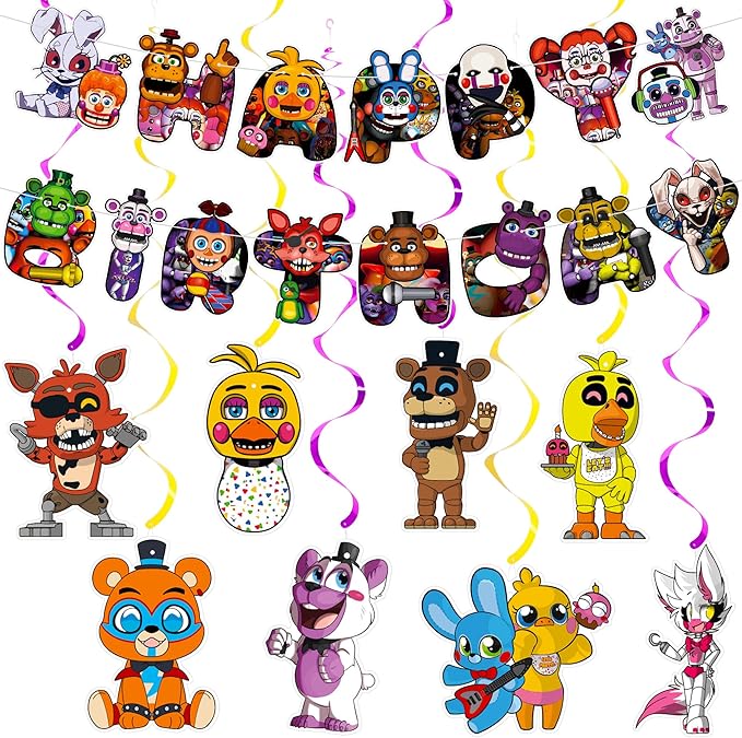 Amazon.com: Adaqote Five Nights Birthday Party Supplies - Five Nights ...