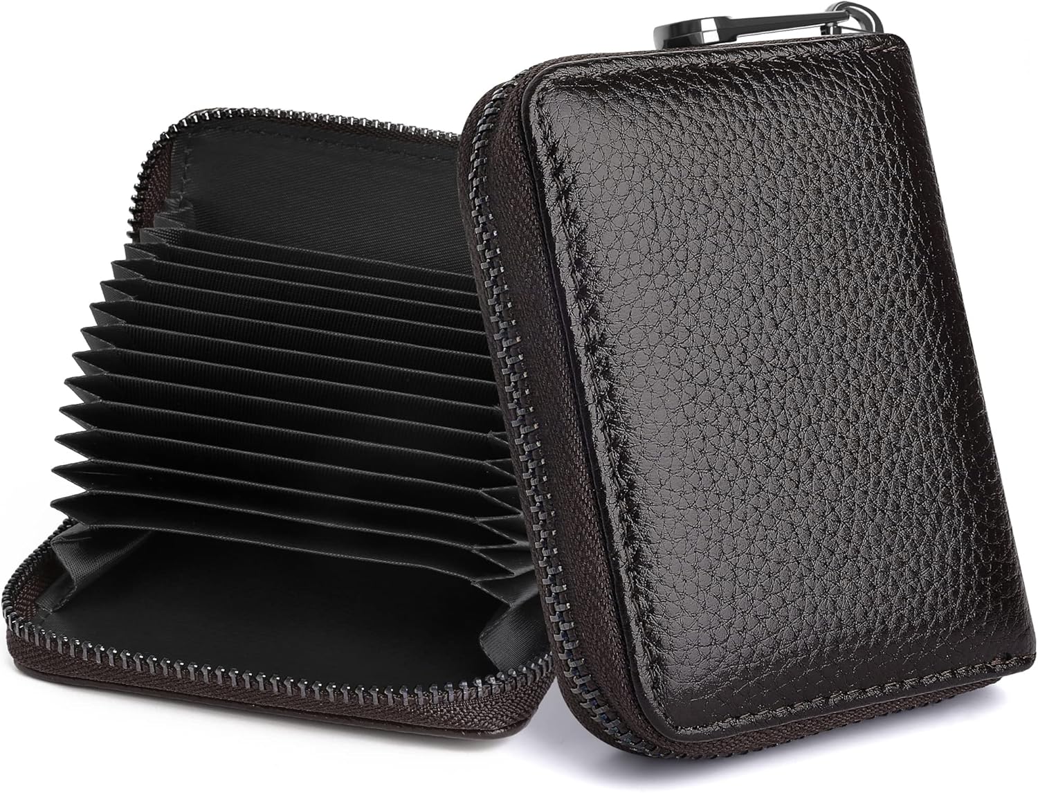 Amazon.com: Badiya Genuine Leather Credit Card Holder for Women RFID ...