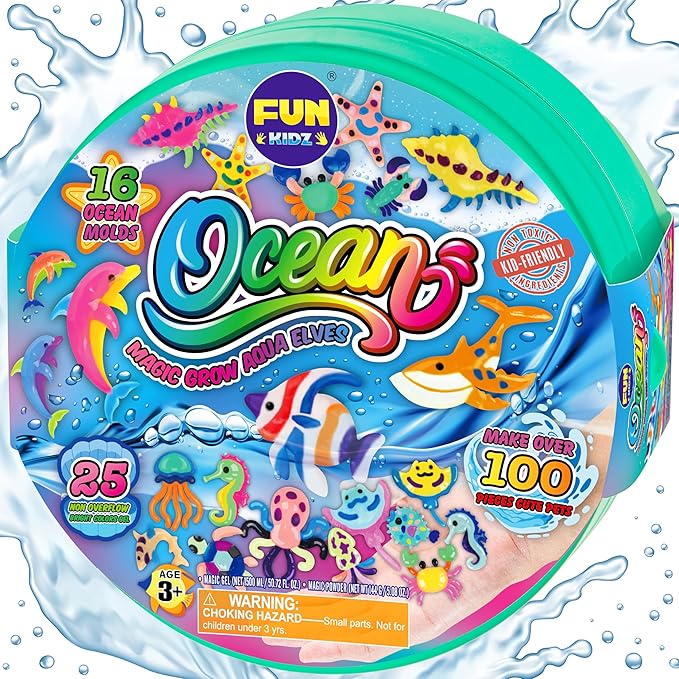 Amazon.com: Ocean Magic Water Elves Toys Kit, FunKidz Aqua Squishy ...
