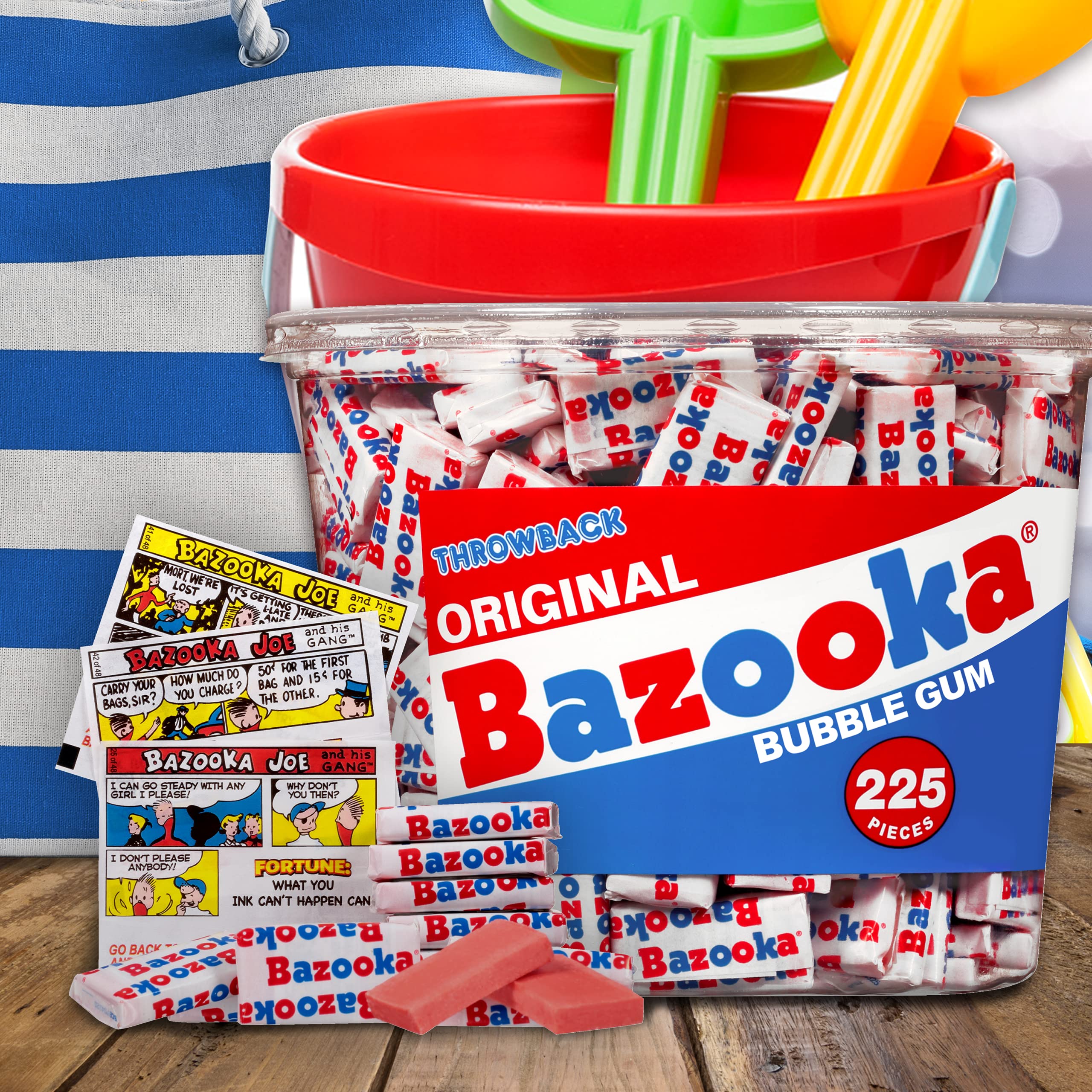 Bazooka Bubble Gum Summer 225 Count Individually Wrapped Summer Chewing ...
