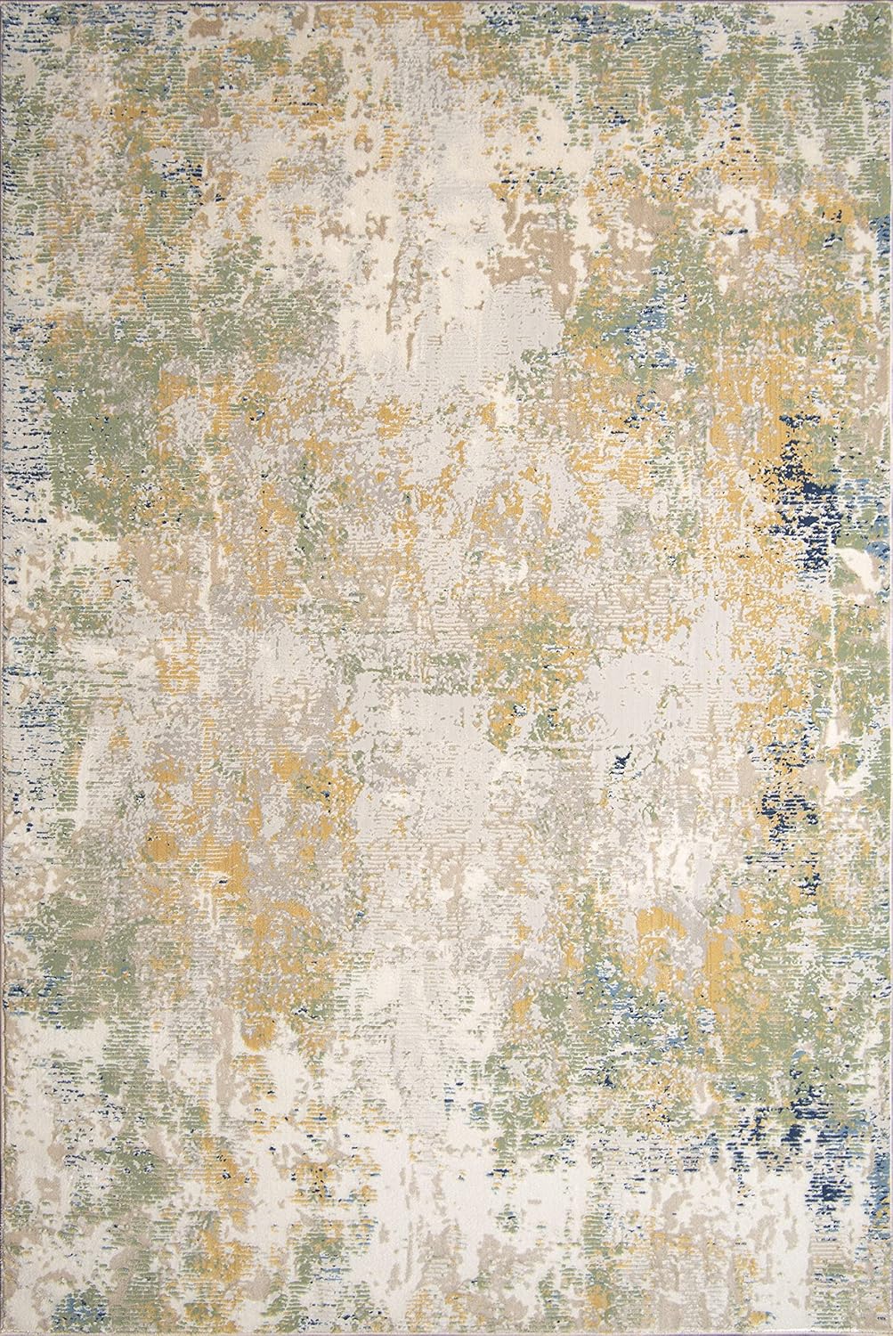 Amazon.com: La dole Rugs Beige Yellow Green Multicolor Rustic Abstract ...