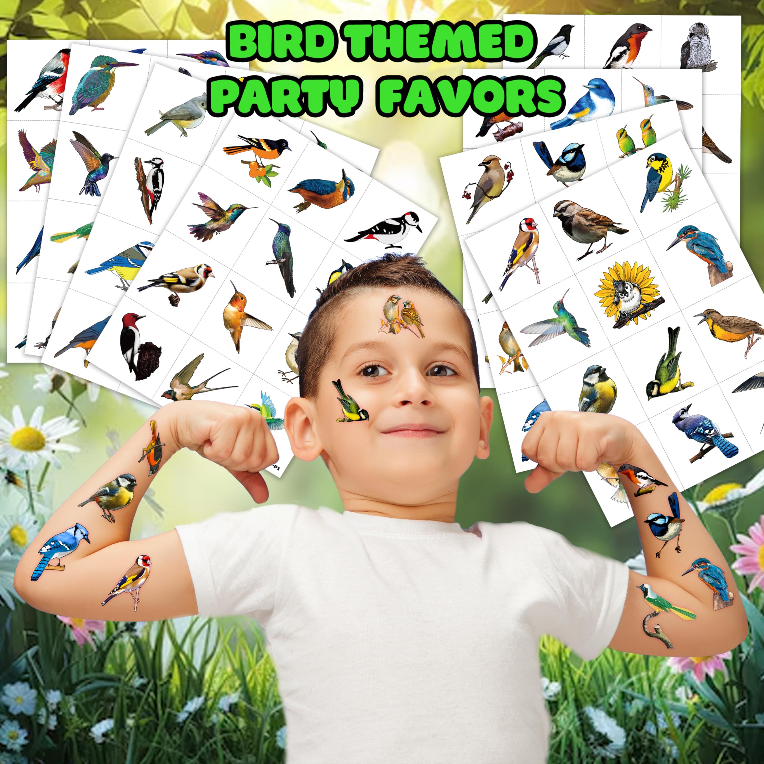 Snapklik.com : 96 PCS Small Rainforest Bird Pre-Cut Temporary Tattoos ...