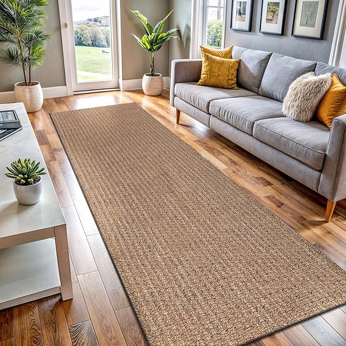 Amazon.com: Easy Jute Runner Rug 2x7 Indoor Outdoor Natural Rugs Solid ...