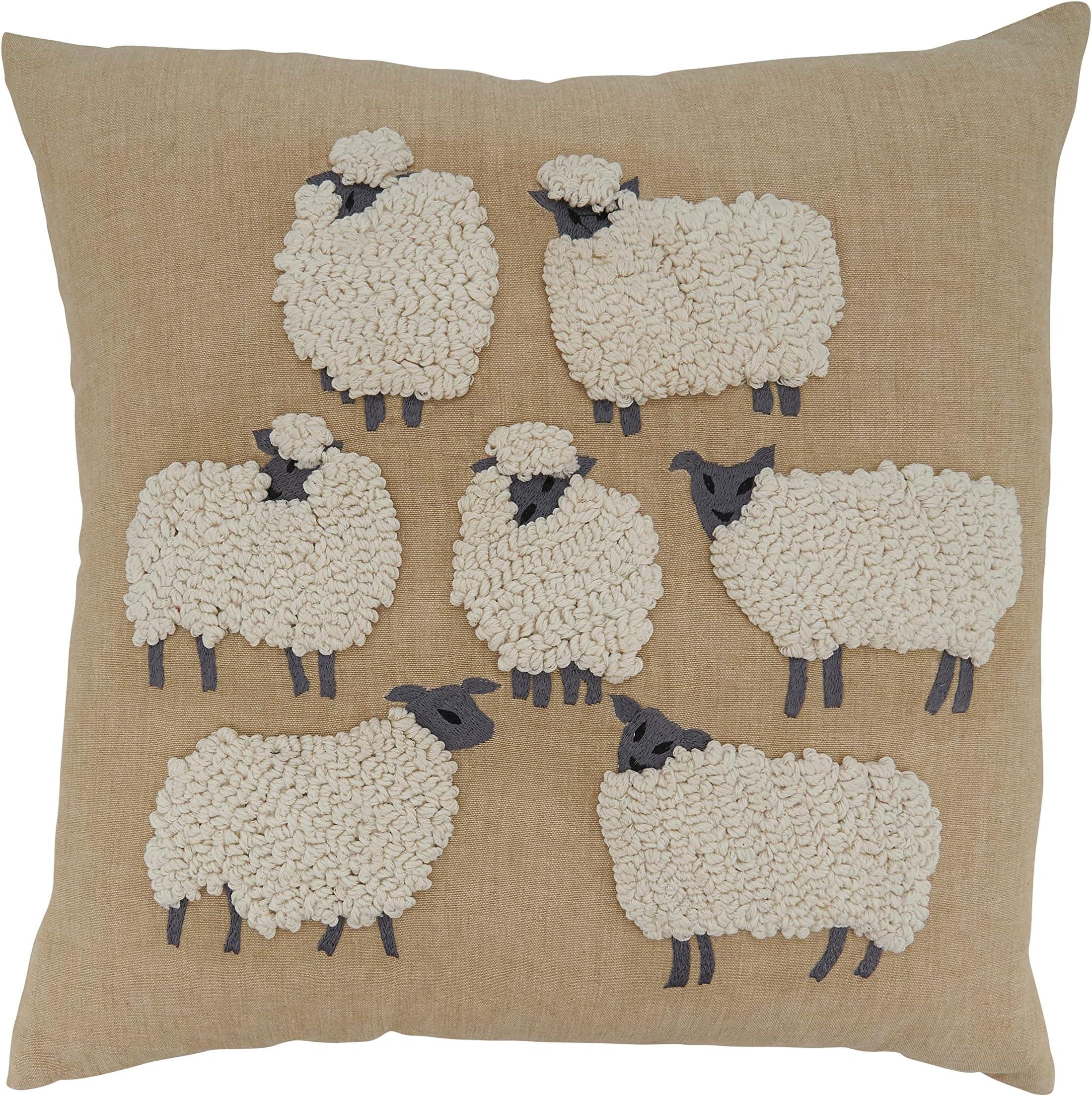 Amazon.com: Mud Pie Long Sheep Pillow, Brown : Home & Kitchen
