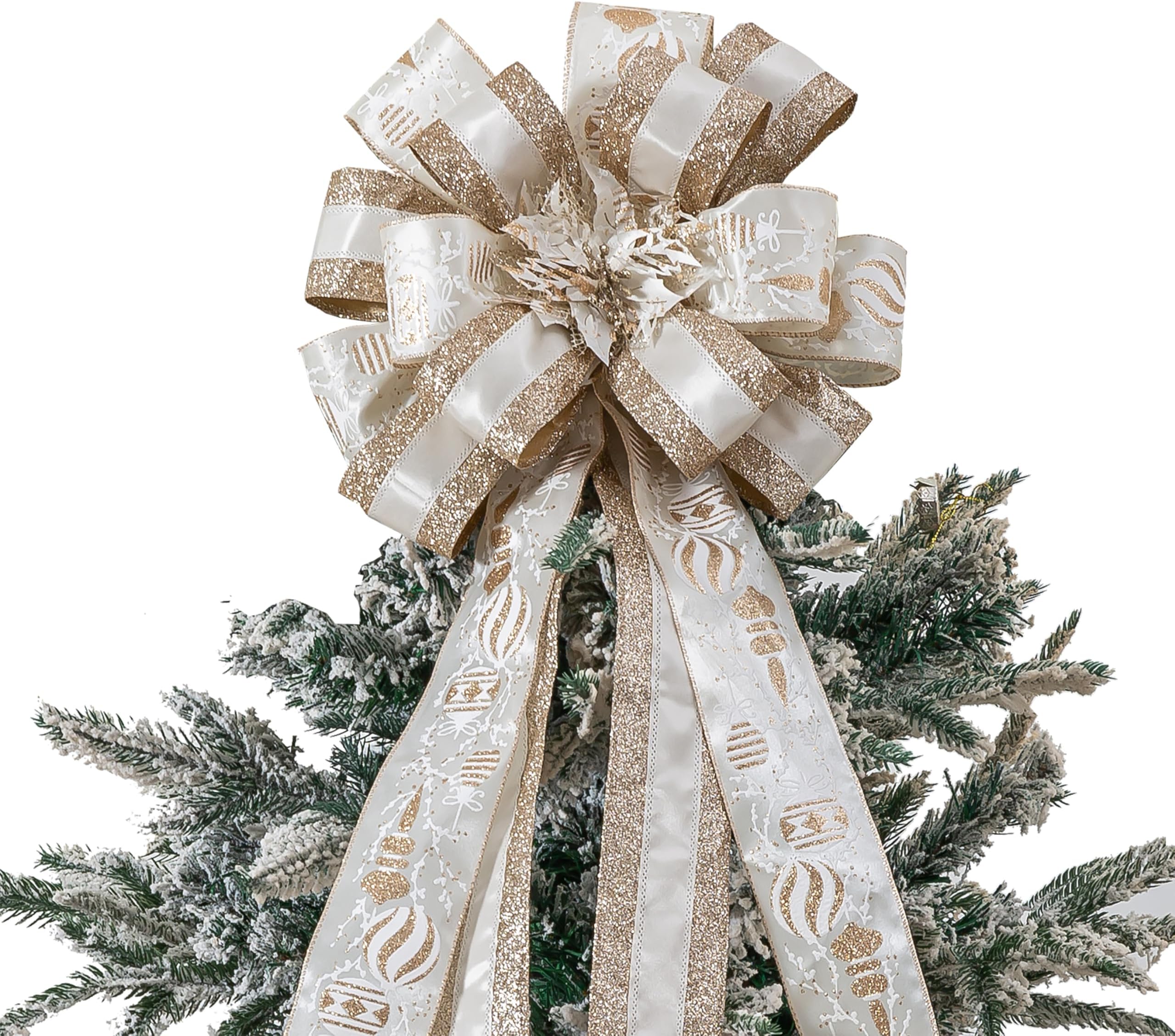 Amazon.com: Christmas Tree Bow Topper 14 x 24 Inches Large Gift Bow ...