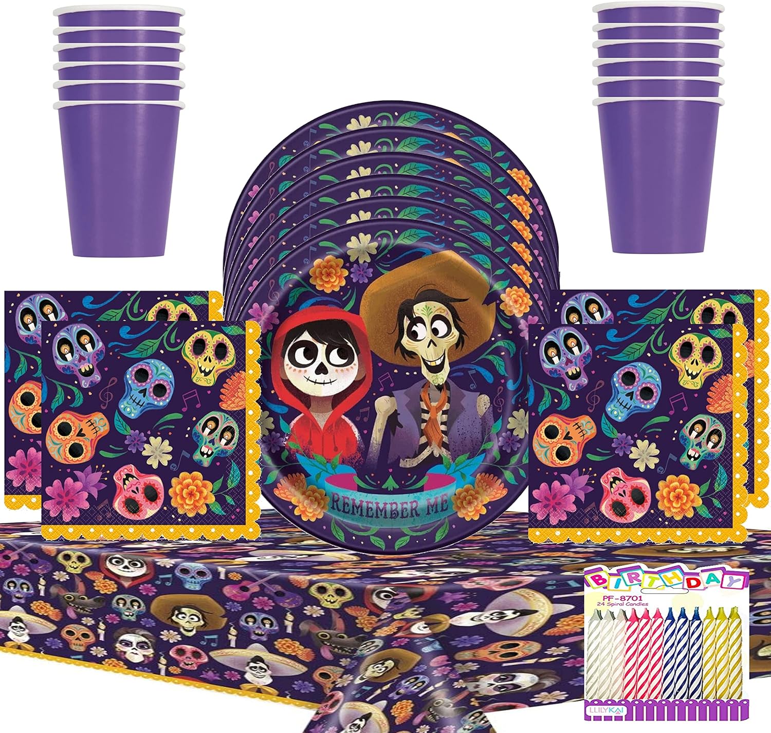 Amazon.com: Bundle of 5 Items Disney's Coco Party Supplies Pack Serves ...