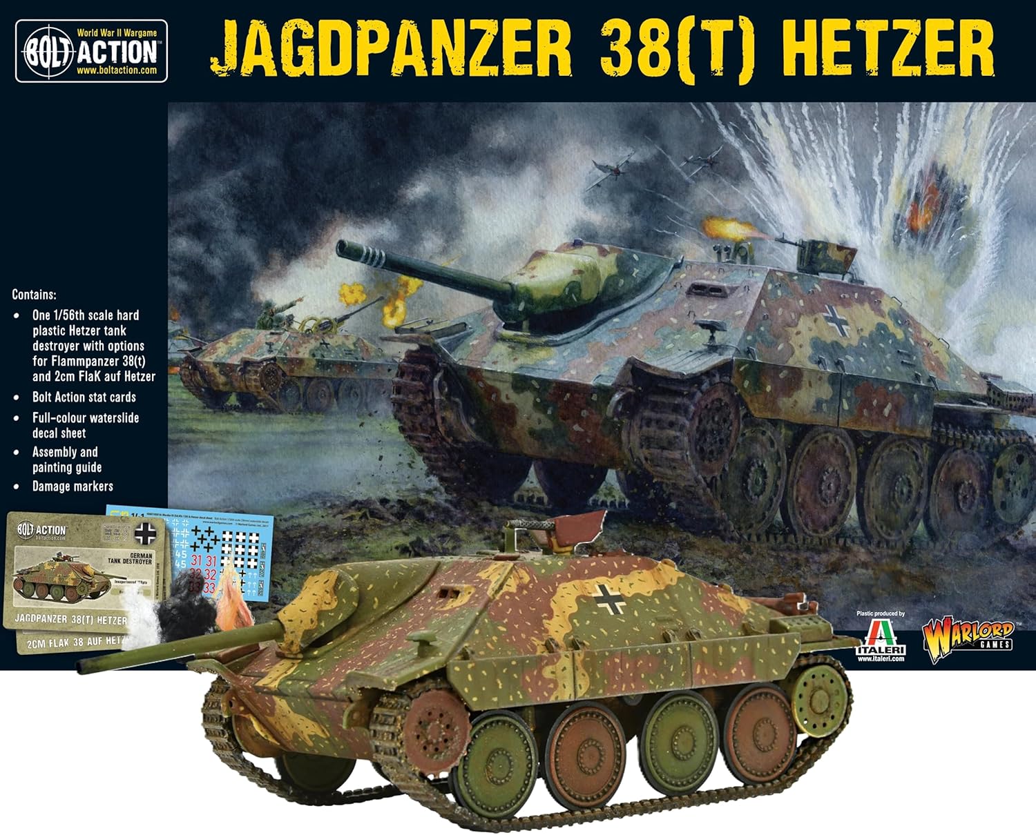 Amazon.com: Warlord Bolt Action Jagdpanzer 38(t) Hetzer Tank 1:56 ...