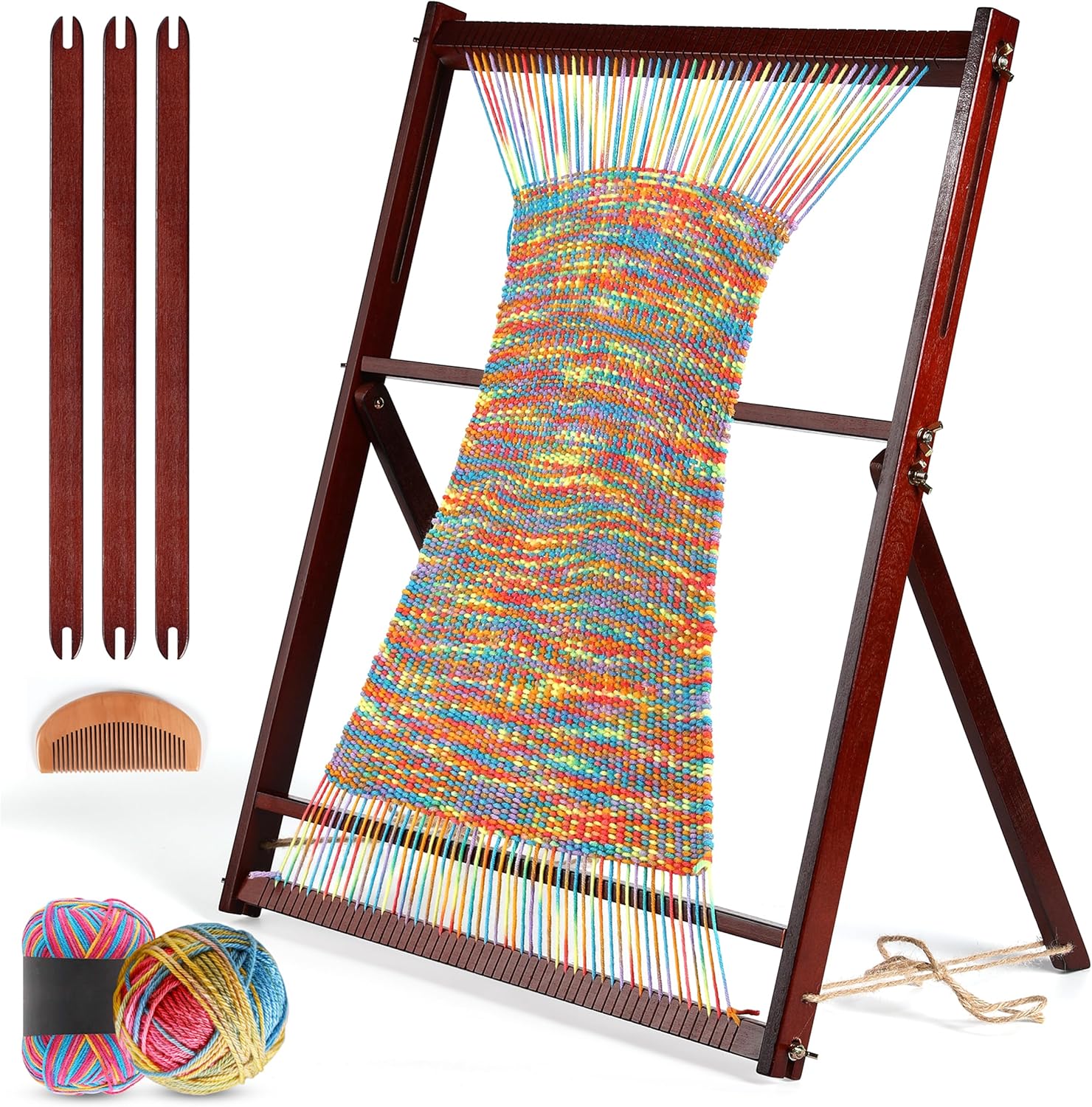 Amazon.com: Baraboo Hardwood Weaving Loom Kit for Adults – Adjustable ...