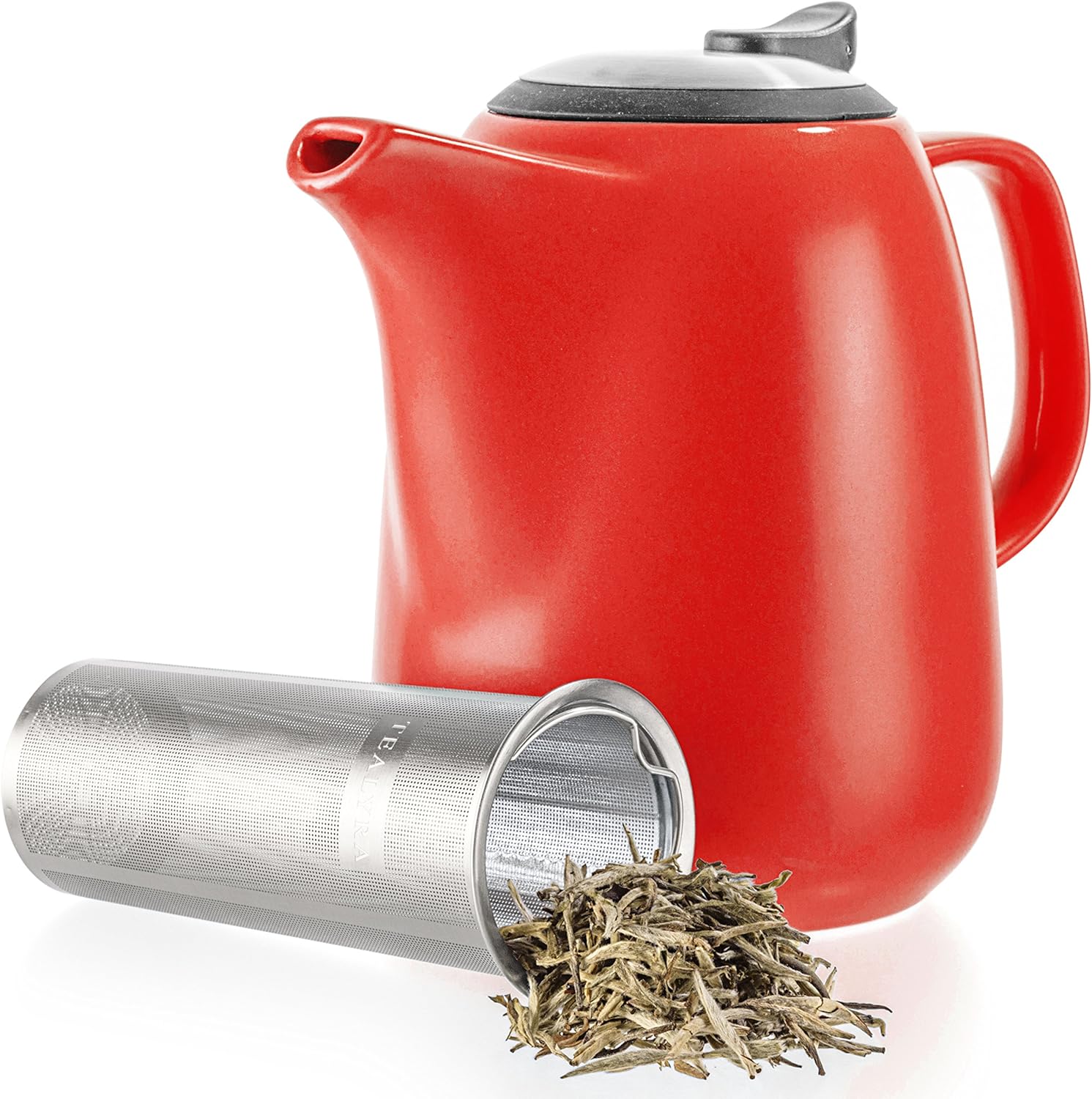 Amazon.com | Tealyra - Daze Ceramic Large Teapot Red - 47-ounce (6-7 ...