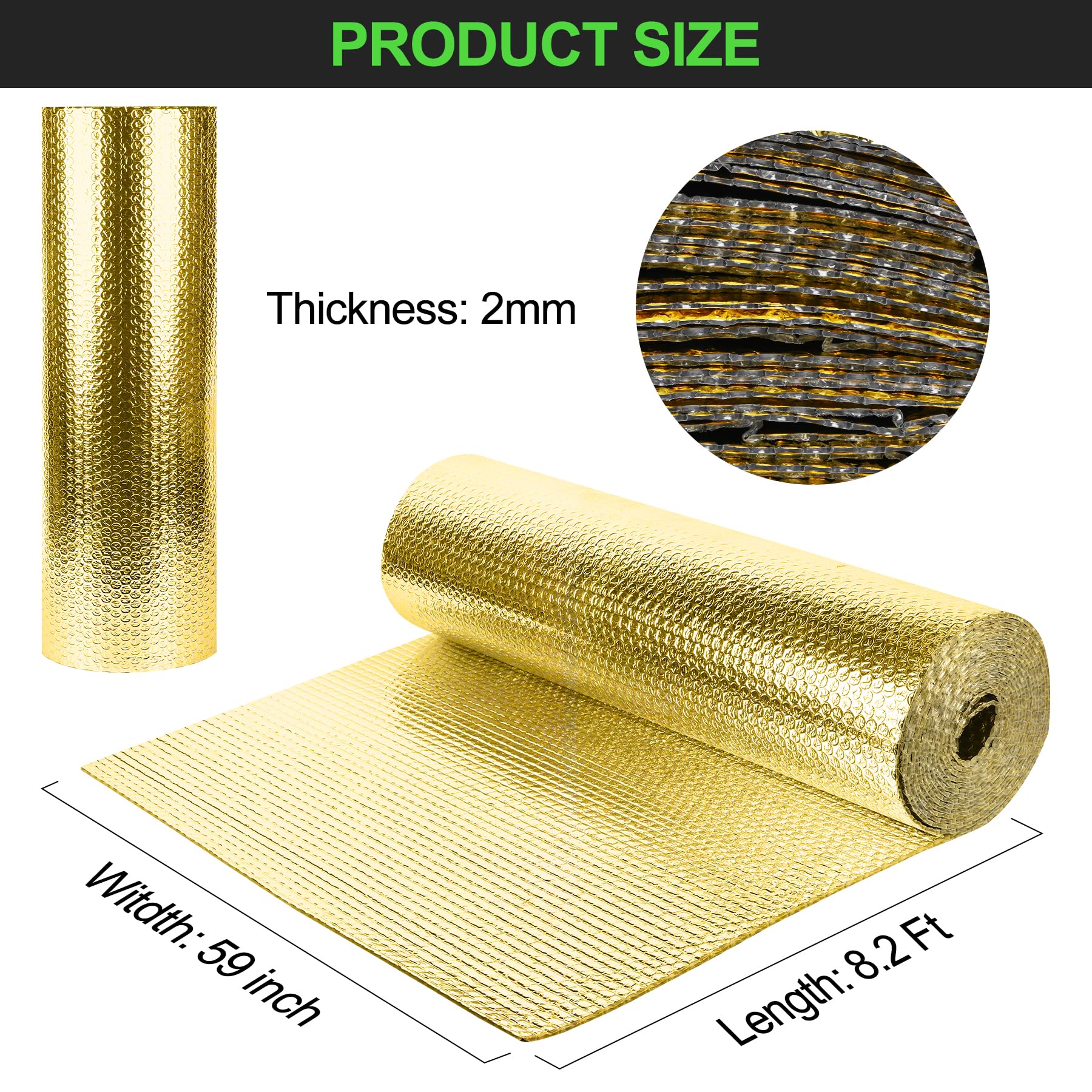 Snapklik.com : Reflective Insulation Roll 59inch X 8.2Ft Double Bubble Reflective Aluminum Foil ...