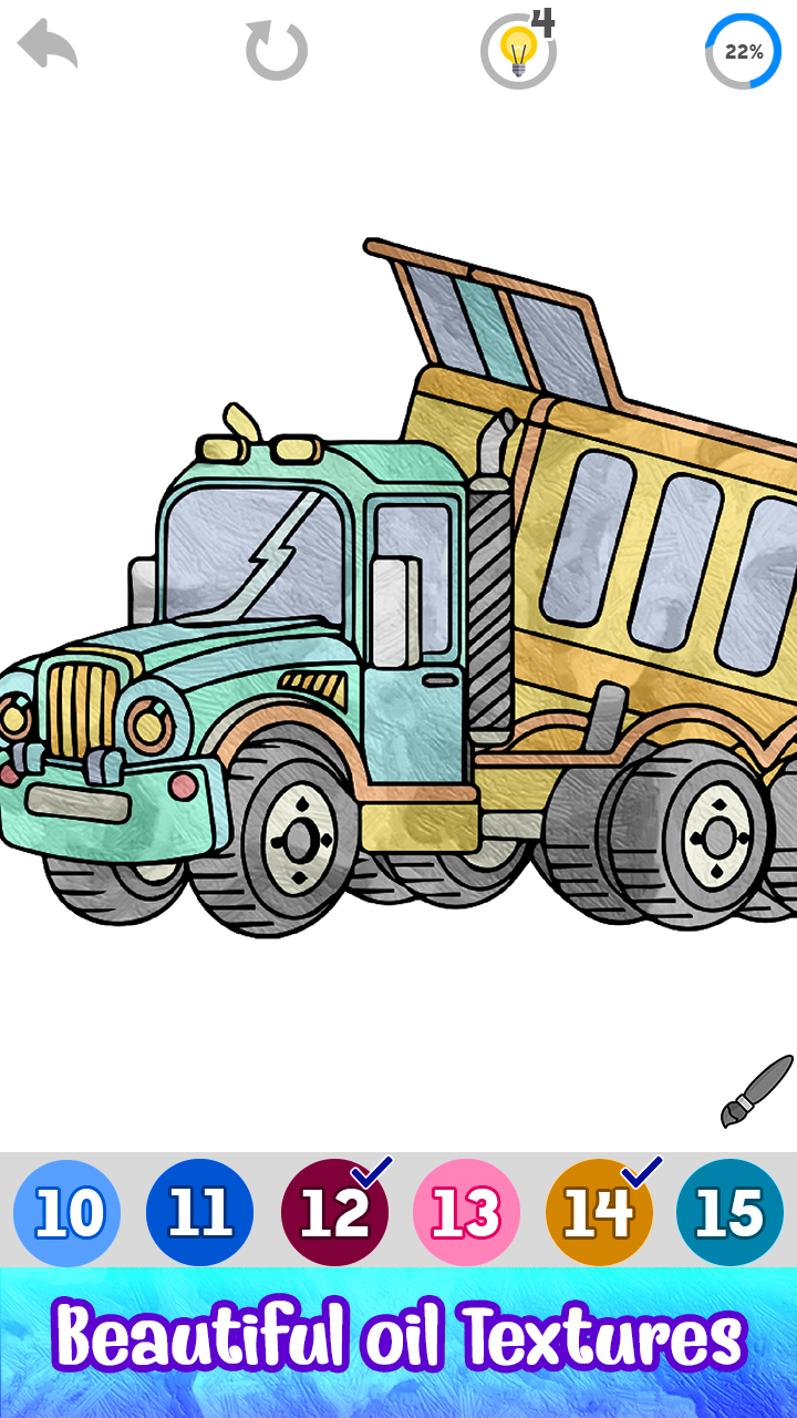 Tractors Color By Number Book - Vehicles Coloring Game - App on the ...