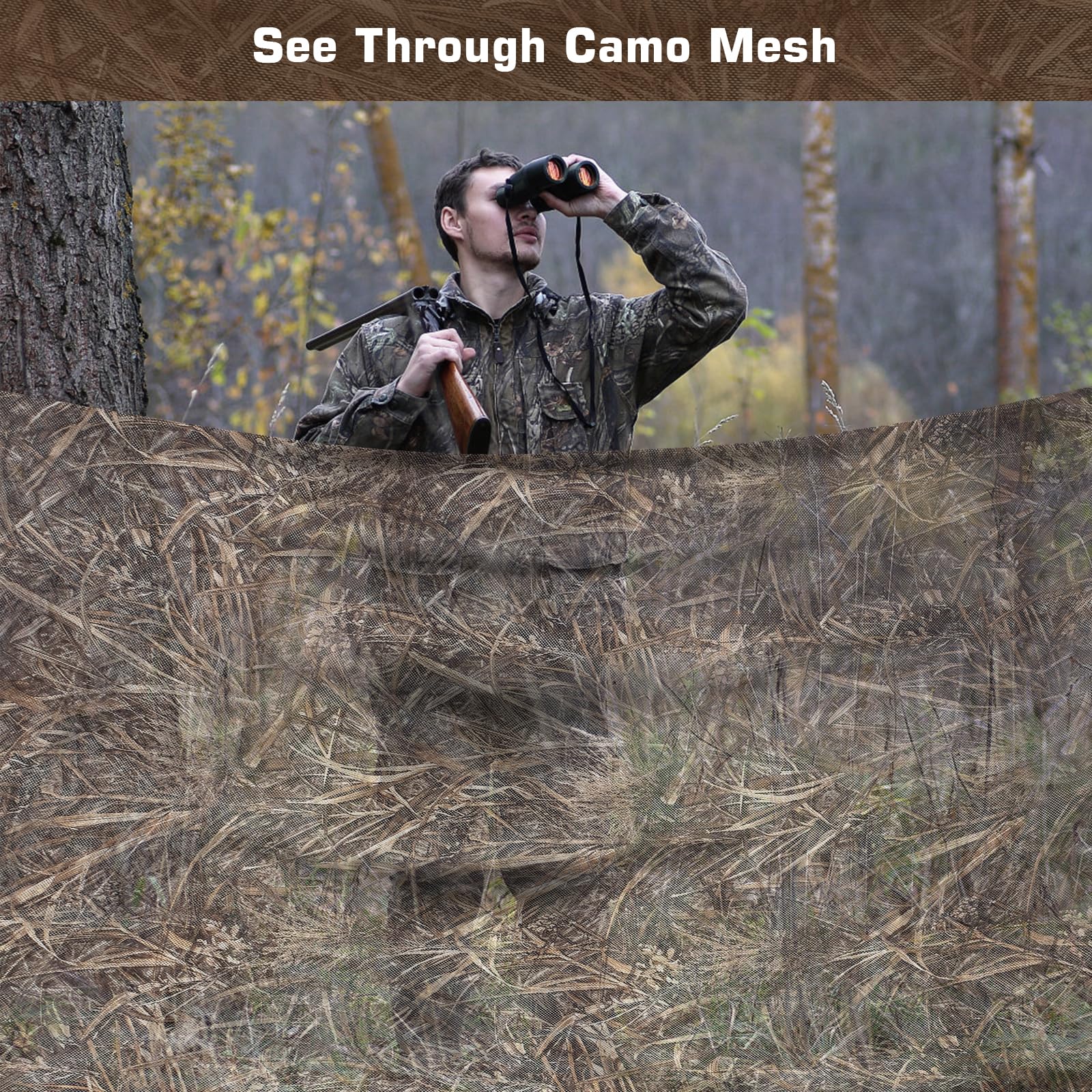 Tree Stand Camouflage Netting, Camouflage Burlap 75D Quiet Mesh Net For ...