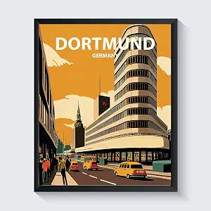 Amazon.com: Dortmund Art Print Poster, Wall art Painting Decor, Germany ...