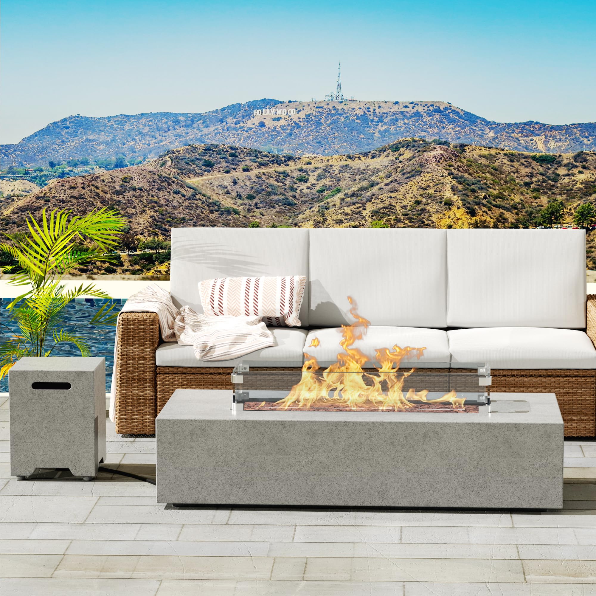 Rectangle Propane Fire Pit 60