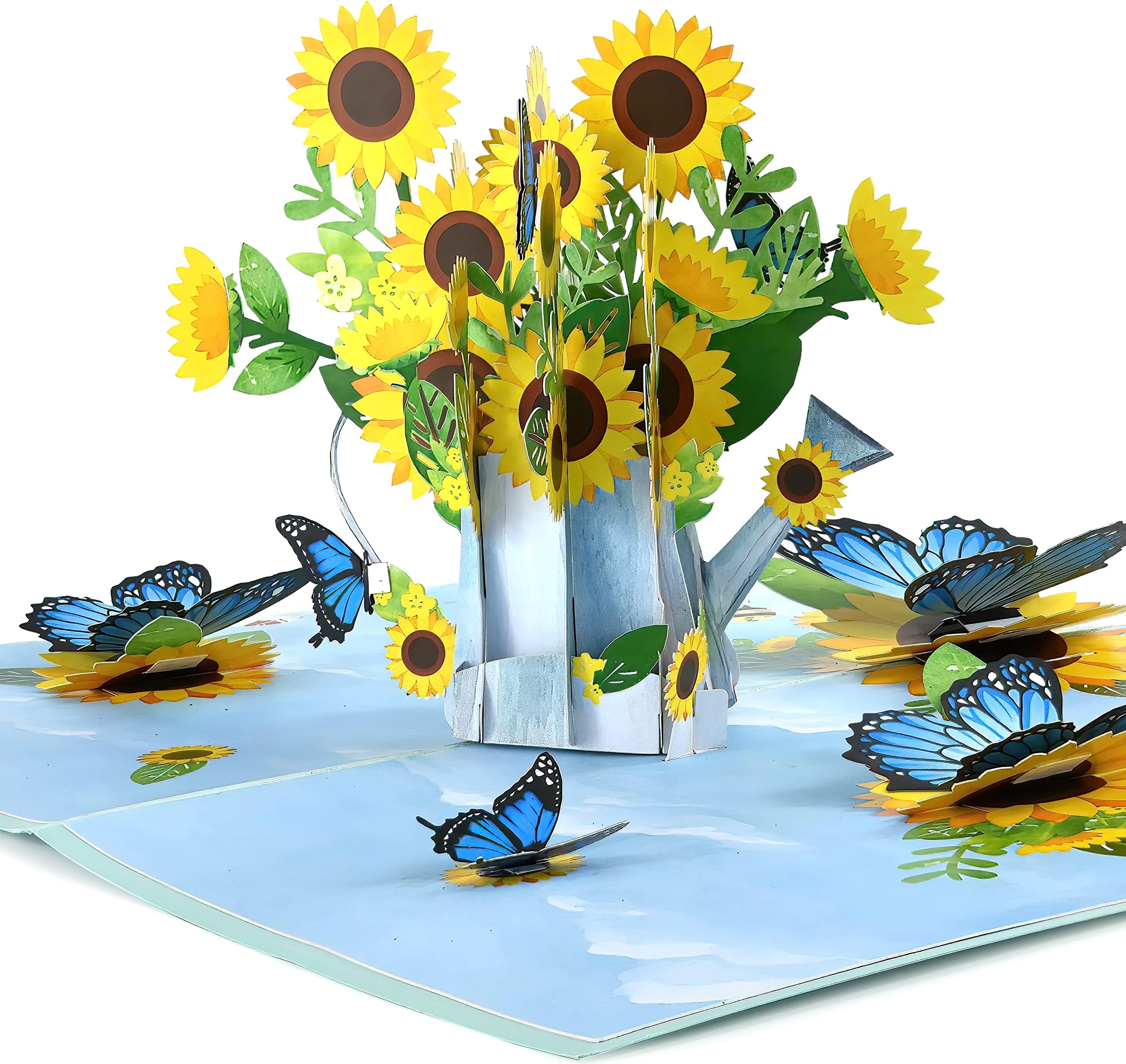 Teabug Cards Sunflower in Watering Can Pop Up Card for Mothers Day ...