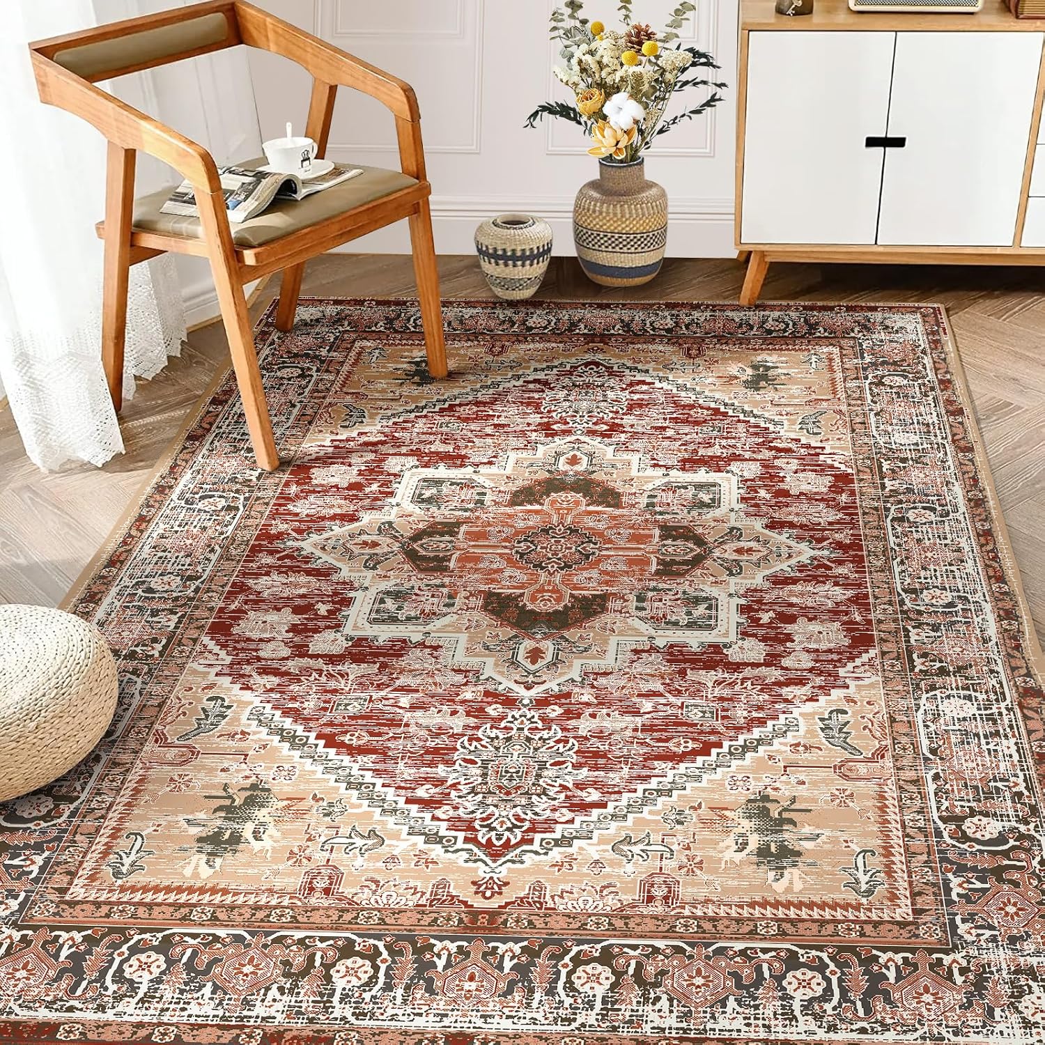 BESTSWEETIE Area Rugs 5x7 Rug for Living Room, Washable Rug 5x7, Non ...