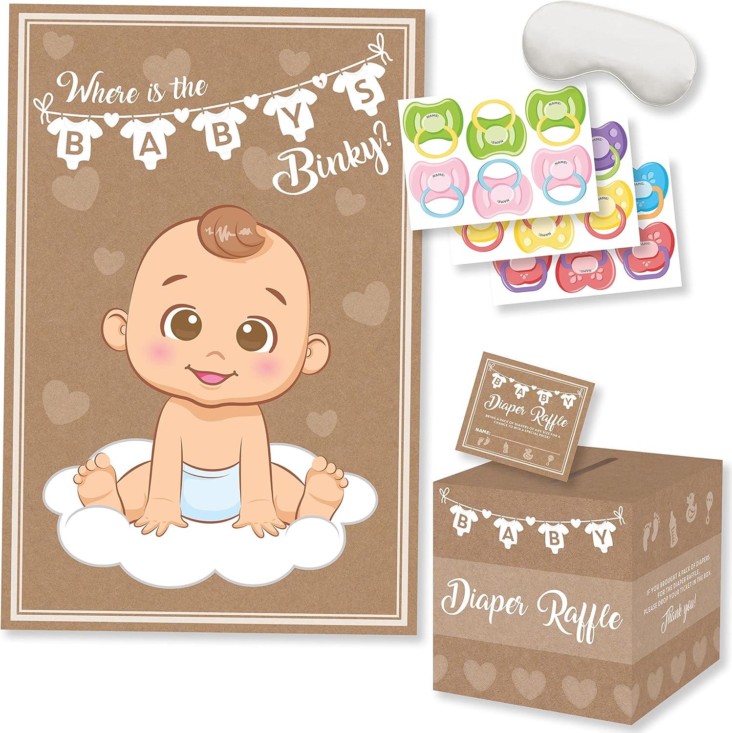 Amazon.com: Party Hearty 2 Baby Shower Games, Pin The Pacifier on The ...