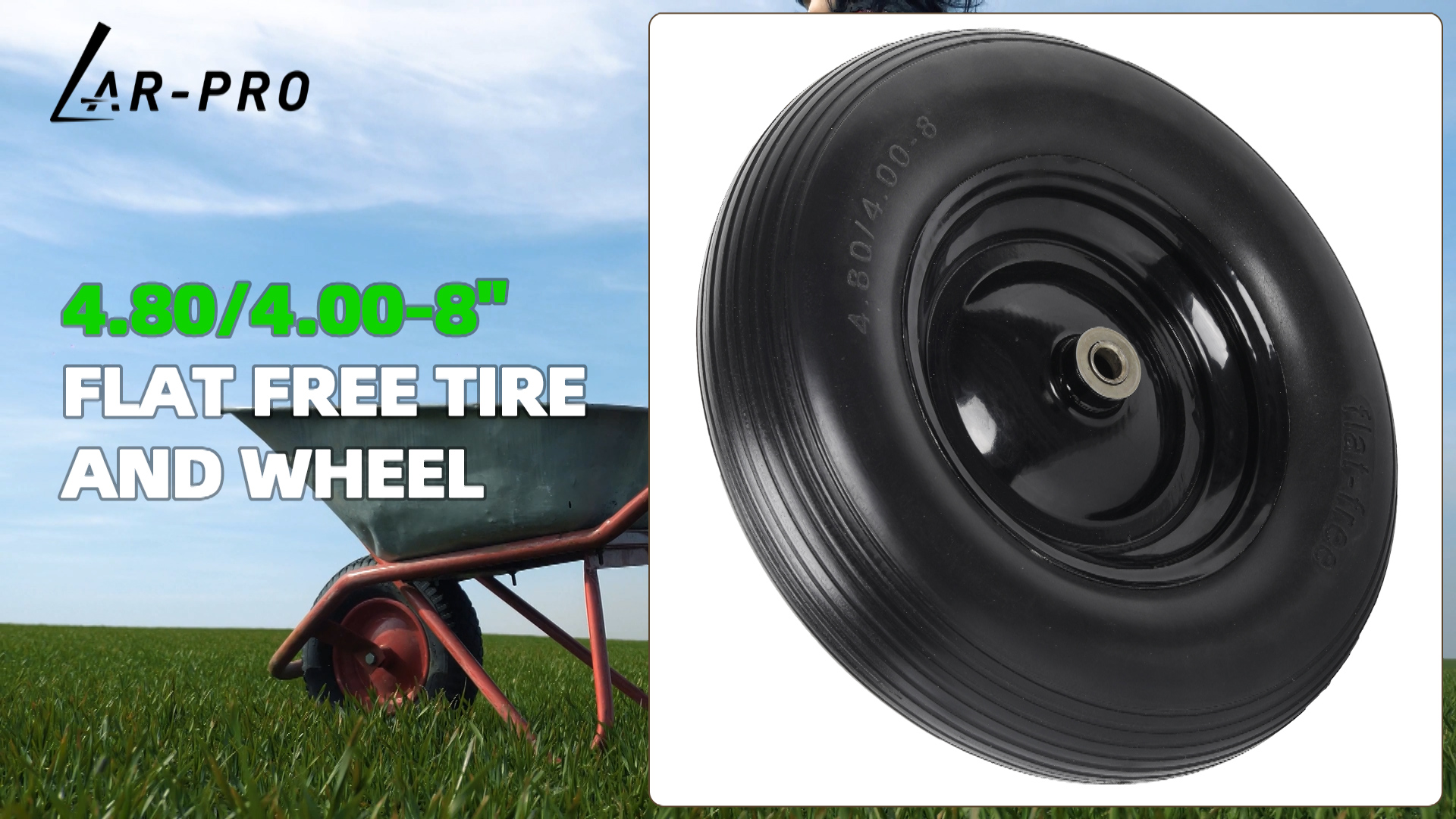 3/4 Axle Bore Wheels Fit Gorilla Cart Replacement Wheels - 10 Inch No ...