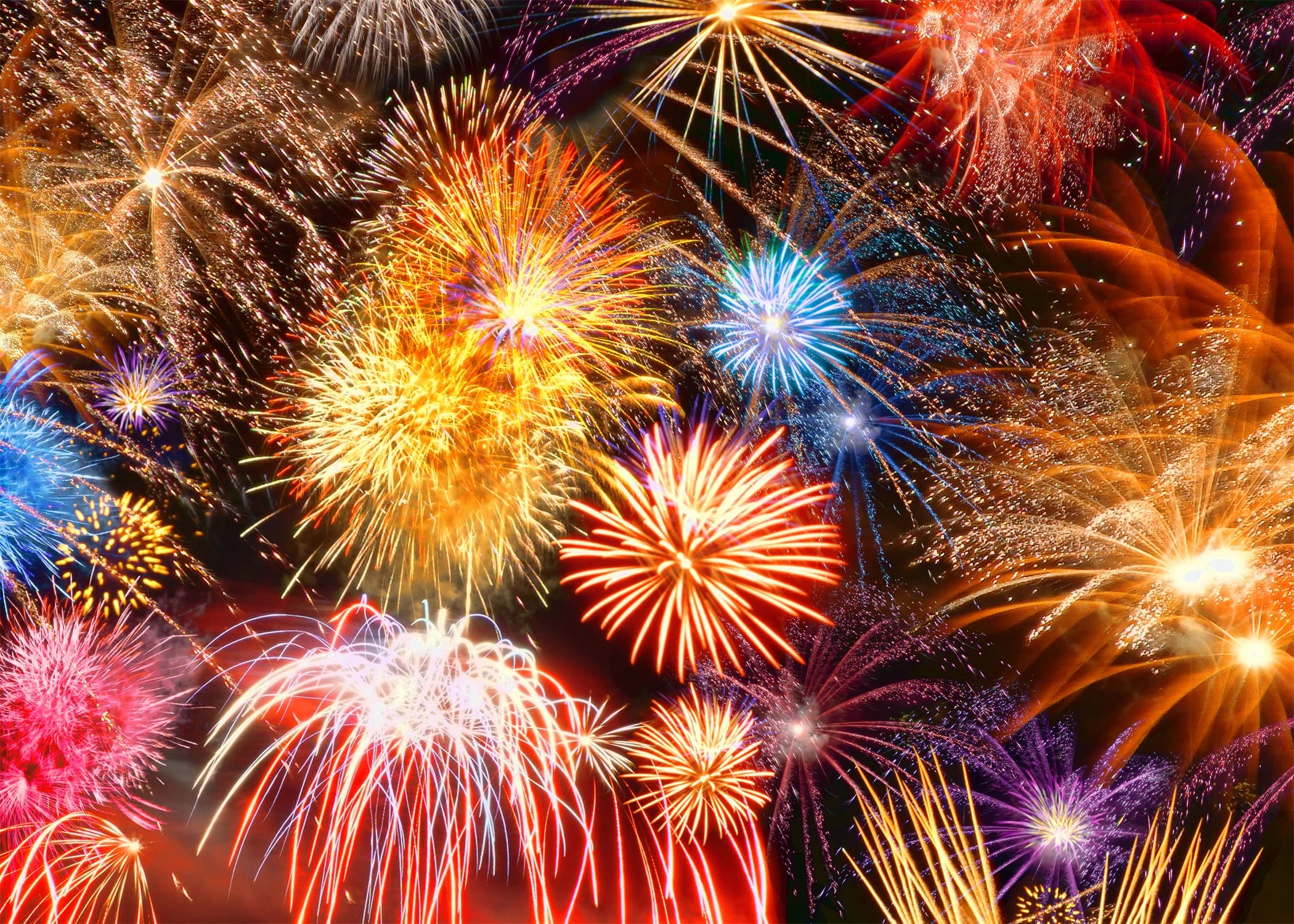 Amazon.com : BELECO 7x5FT Fabric Colorful Fireworks Backdrop Happy New ...
