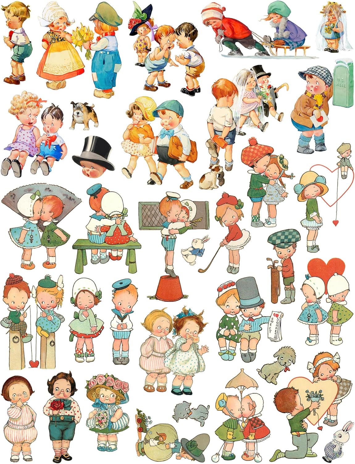 Amazon.com: Stickers Pack (Over 150 Stickers) Lovely Kids and Flowers ...