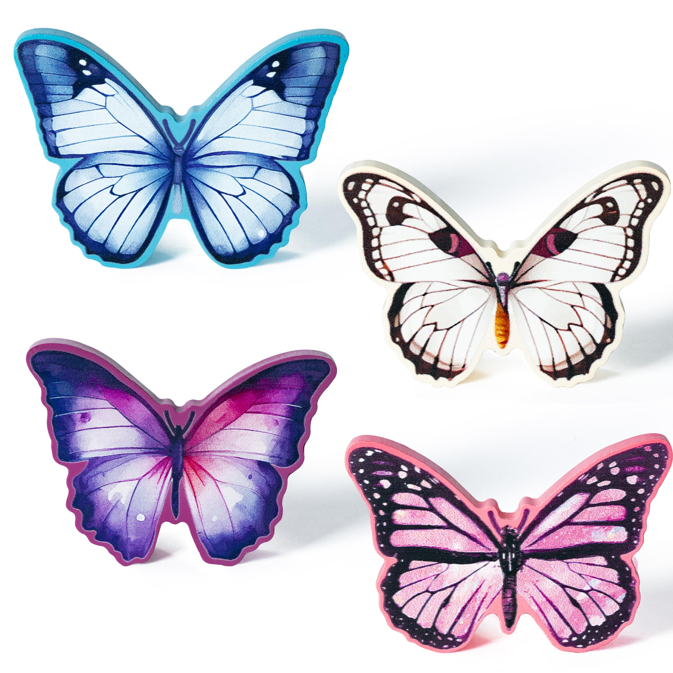 Amazon.com: WATINC 4PCS Spring Butterfly Wooden Signs, Summer Tiered ...