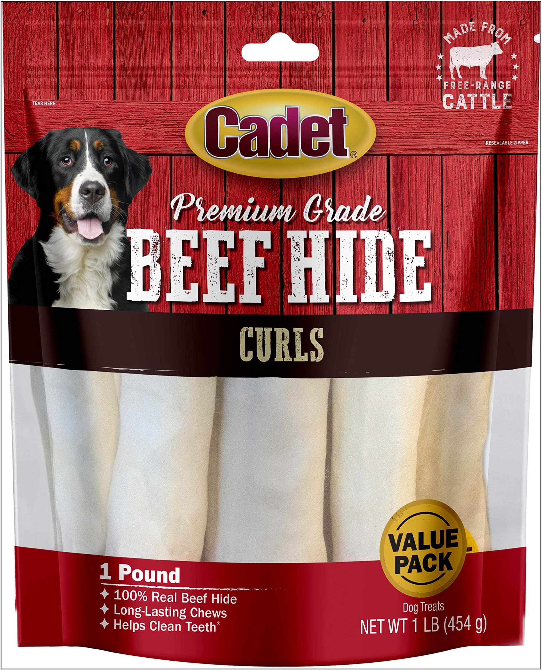 Amazon.com : Cadet Premium Grade Beef Hide, Long-Lasting Rawhide Rolls ...