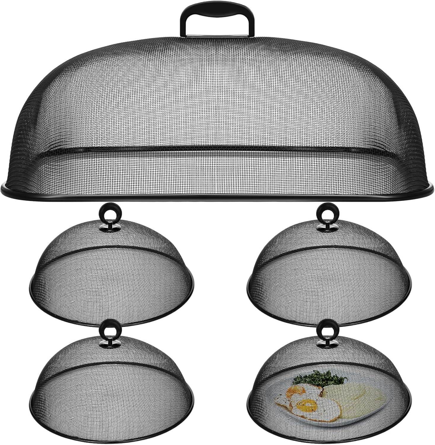 5 Pcs Metal Mesh Food Cover for Outdoors Include 18.5 In Extra Large Mesh Food Tents Fly Fruit ...