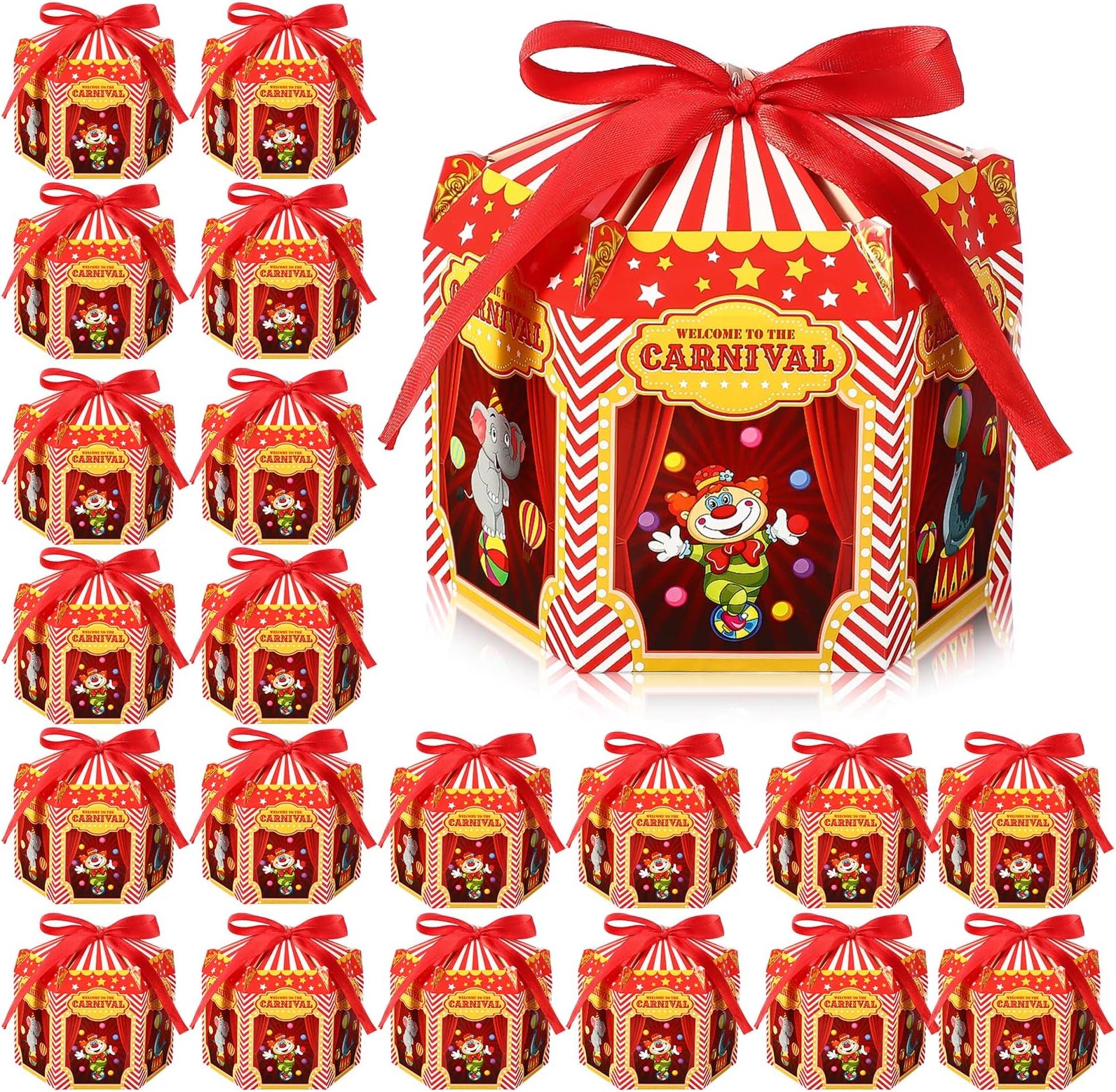 Amazon.com: Fainne 12 Pcs Carnival Treat Boxes Circus Goody Paper Boxes ...