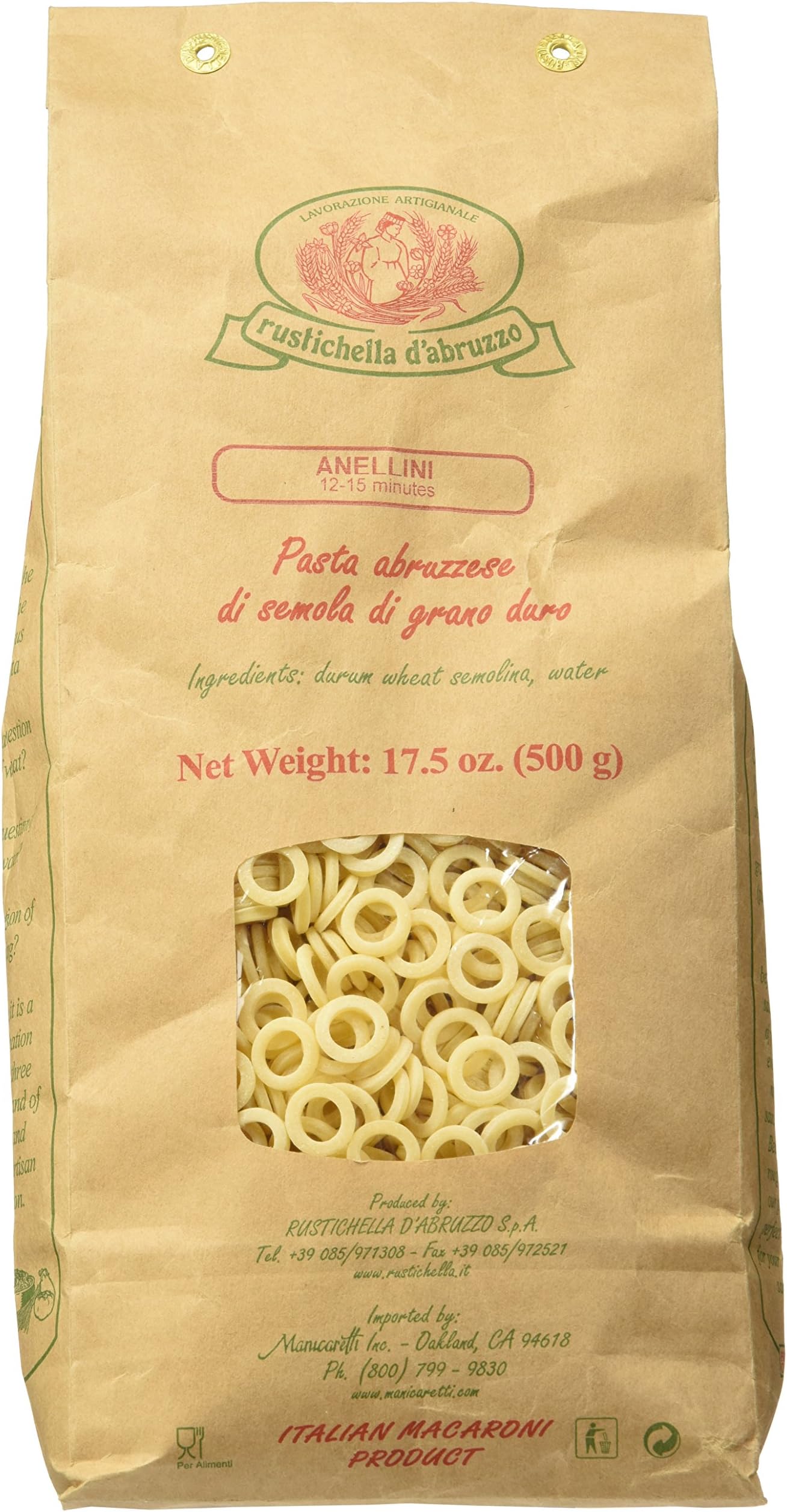 Amazon.com : Rustichella d'Abruzzo Bucatini, Durum Wheat Pasta - 17.5 ...