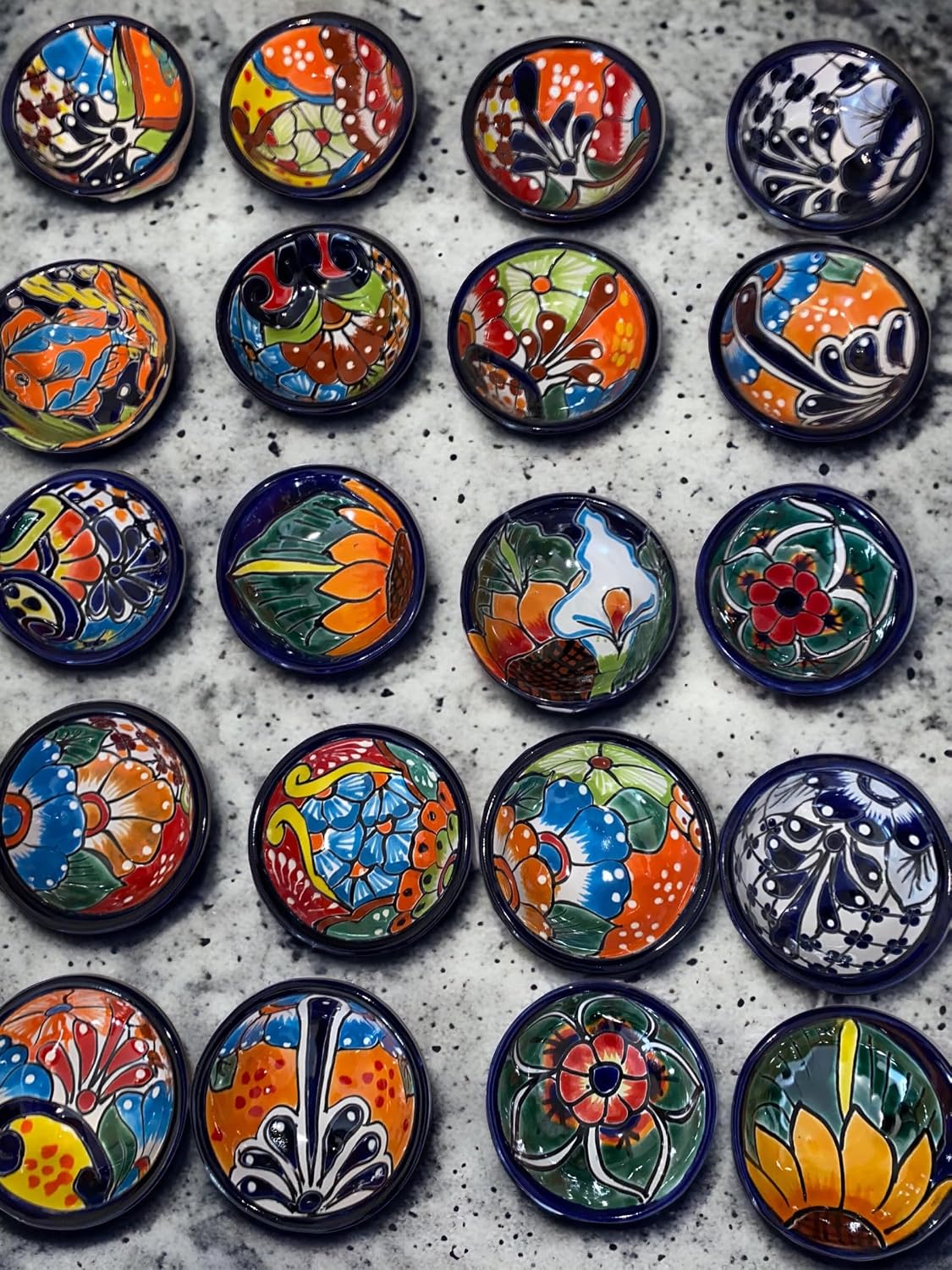 Amazon.com | Set of 4 Talavera Mexican Pottery Handmade Salsa Bowls - 4 ...