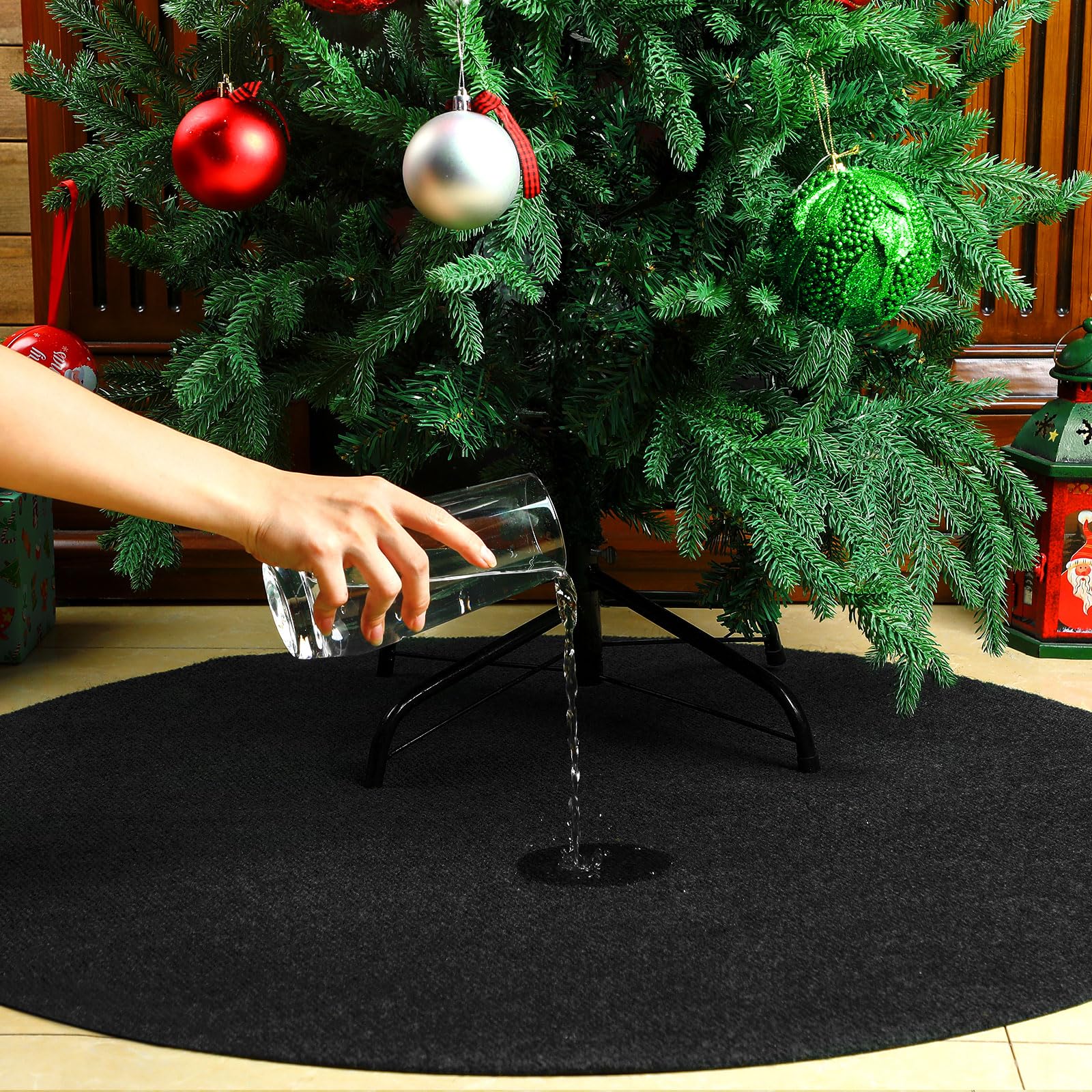 Amazon.com: Tinideya 35 Inch Christmas Tree Mat Waterproof Floor ...