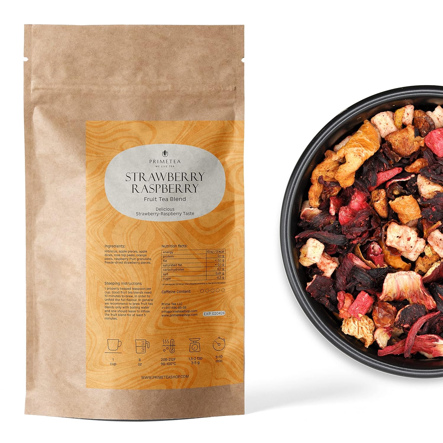 Amazon.com : Prime Tea Strawberry/Raspberry - Exquisite Fruit Tisane ...